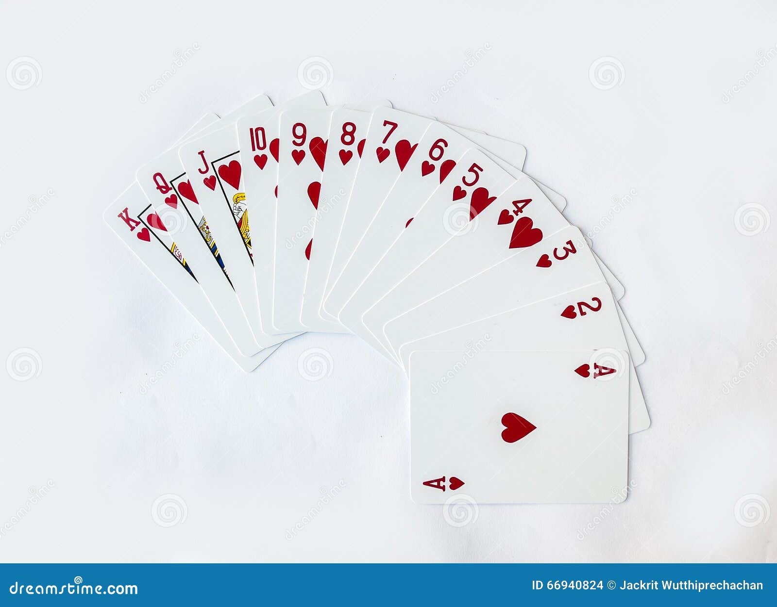Gamble Playing Cards Heart Suit on White Stock Photo - Image of ...