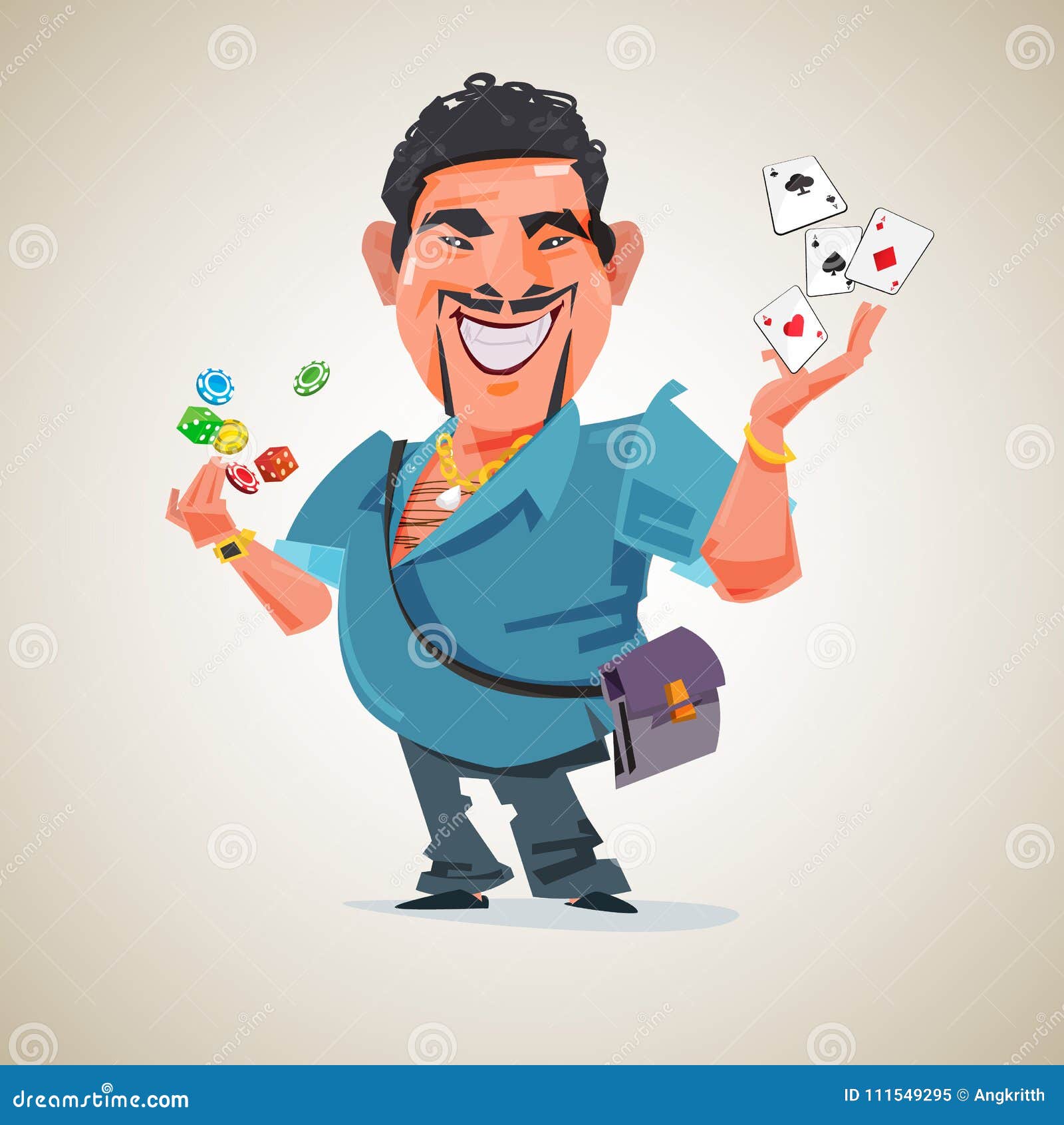 Gambler Character Design - Vector Stock Illustration - Illustration of ...