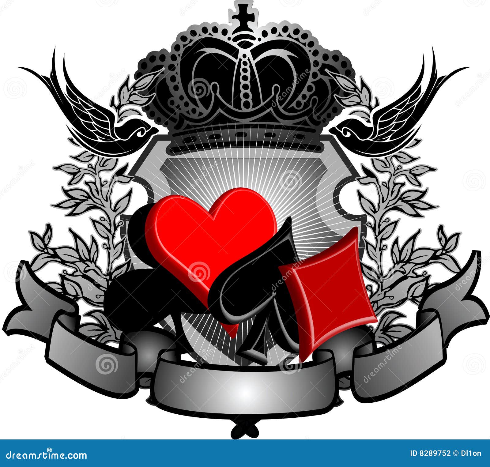 Gambler Sign. Playing Cards Stock Vector - Illustration of dice, crest ...