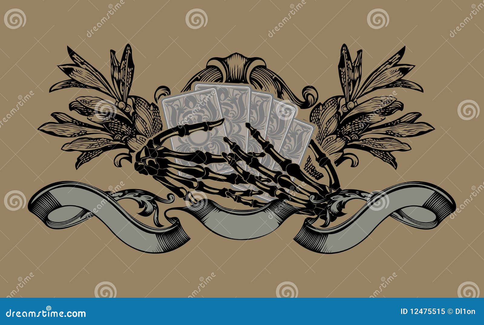 Skeleton Hands Gestures Rock And Roll Sign Of The Horns Vector ...