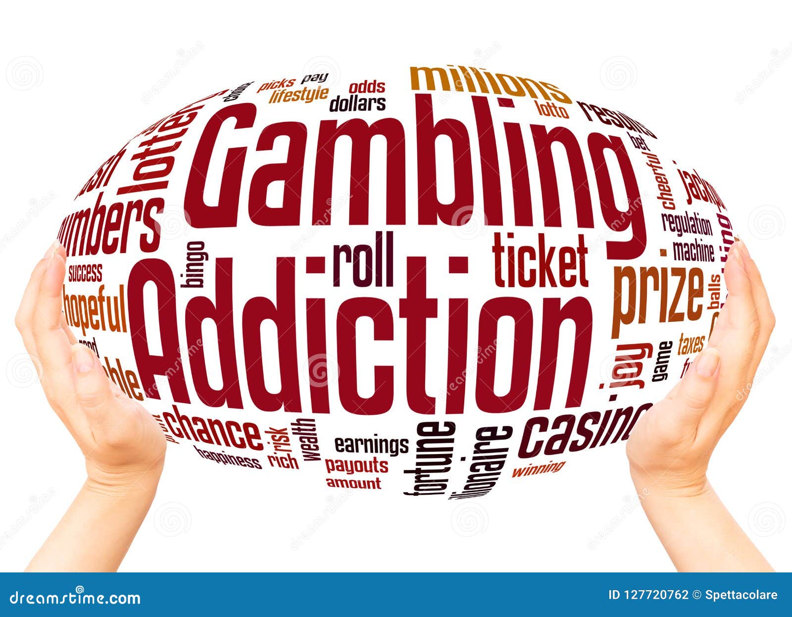 Gambling Addiction Word Cloud Hand Sphere Concept Stock Photo - Image ...