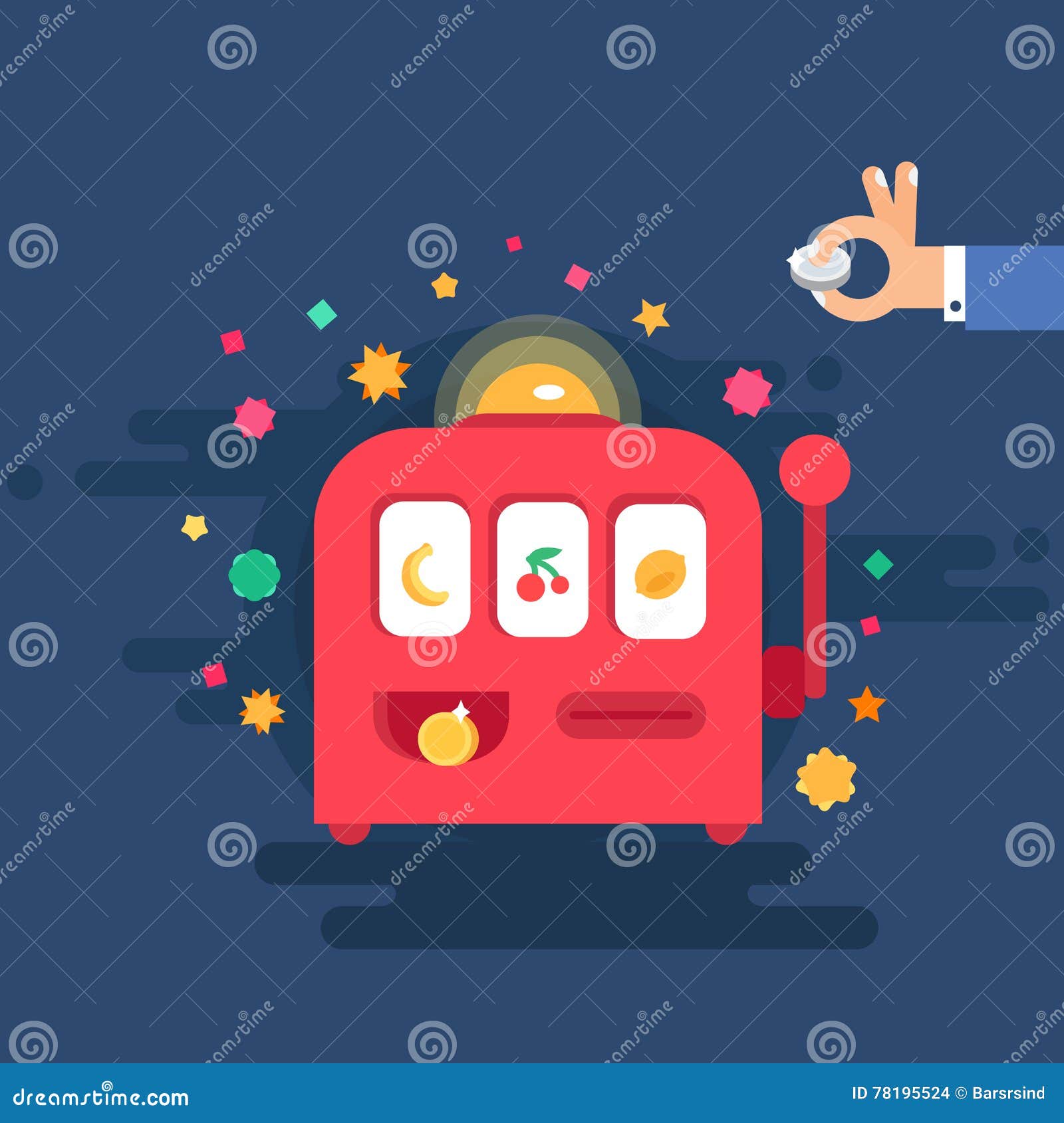 Gambling casino machine stock illustration. Illustration of play - 78195524