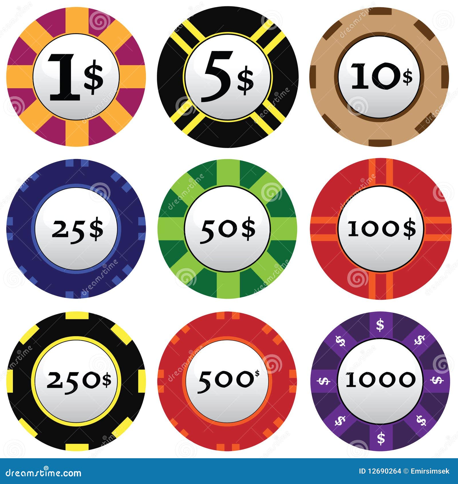 Gambling Chips stock vector. Illustration of gambling - 12690264