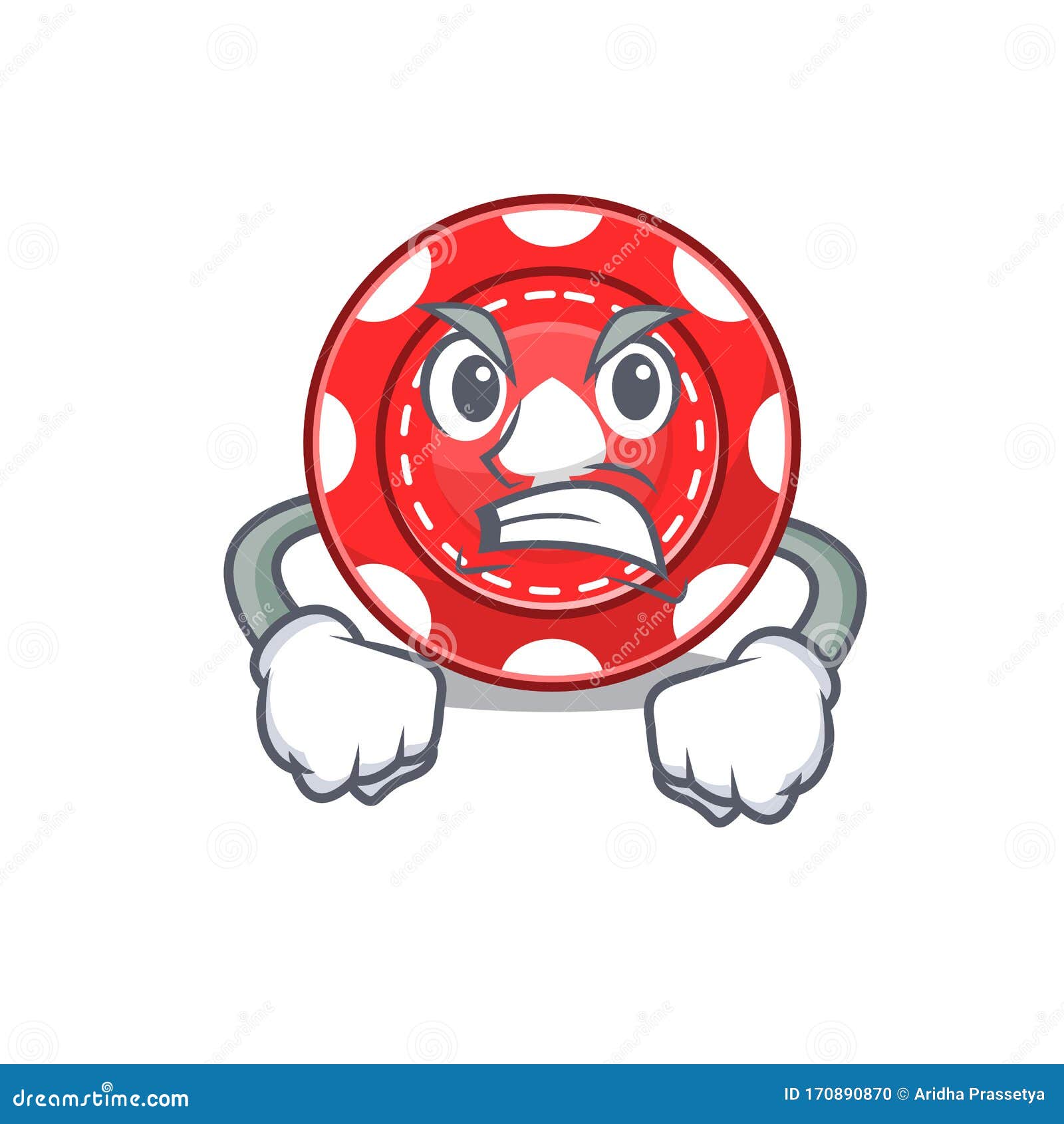 Gambling Chips Cartoon Character Design Having Angry Face Stock Vector ...