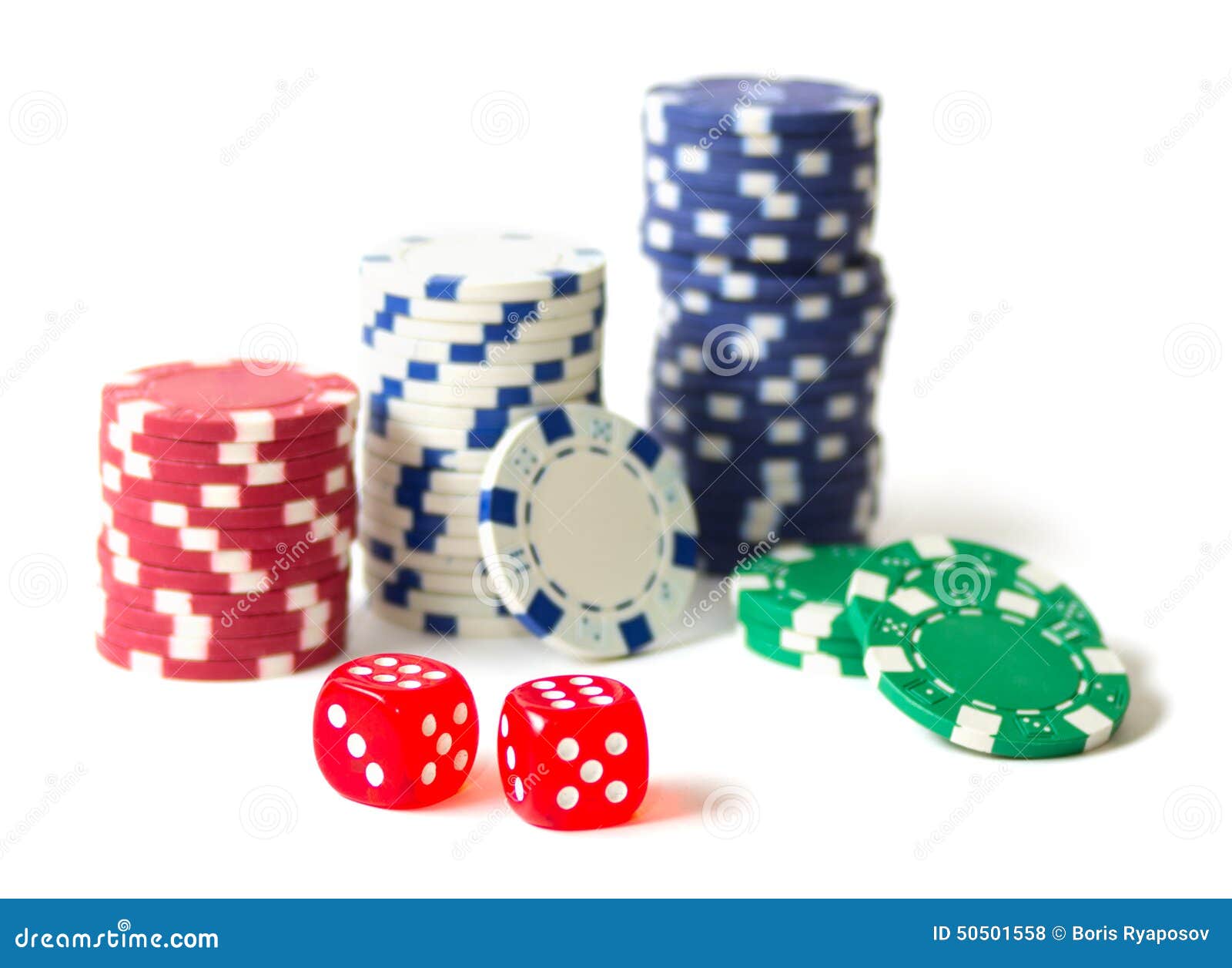Gambling chips and dices stock photo. Image of investment - 50501558