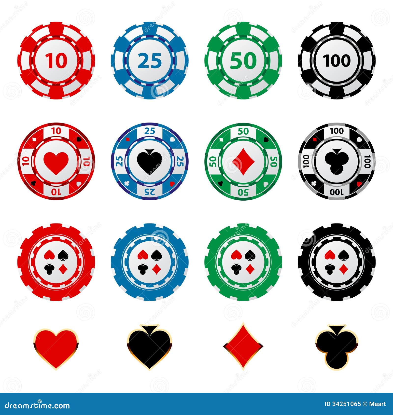 Gambling chips stock vector. Illustration of black, graphic - 34251065