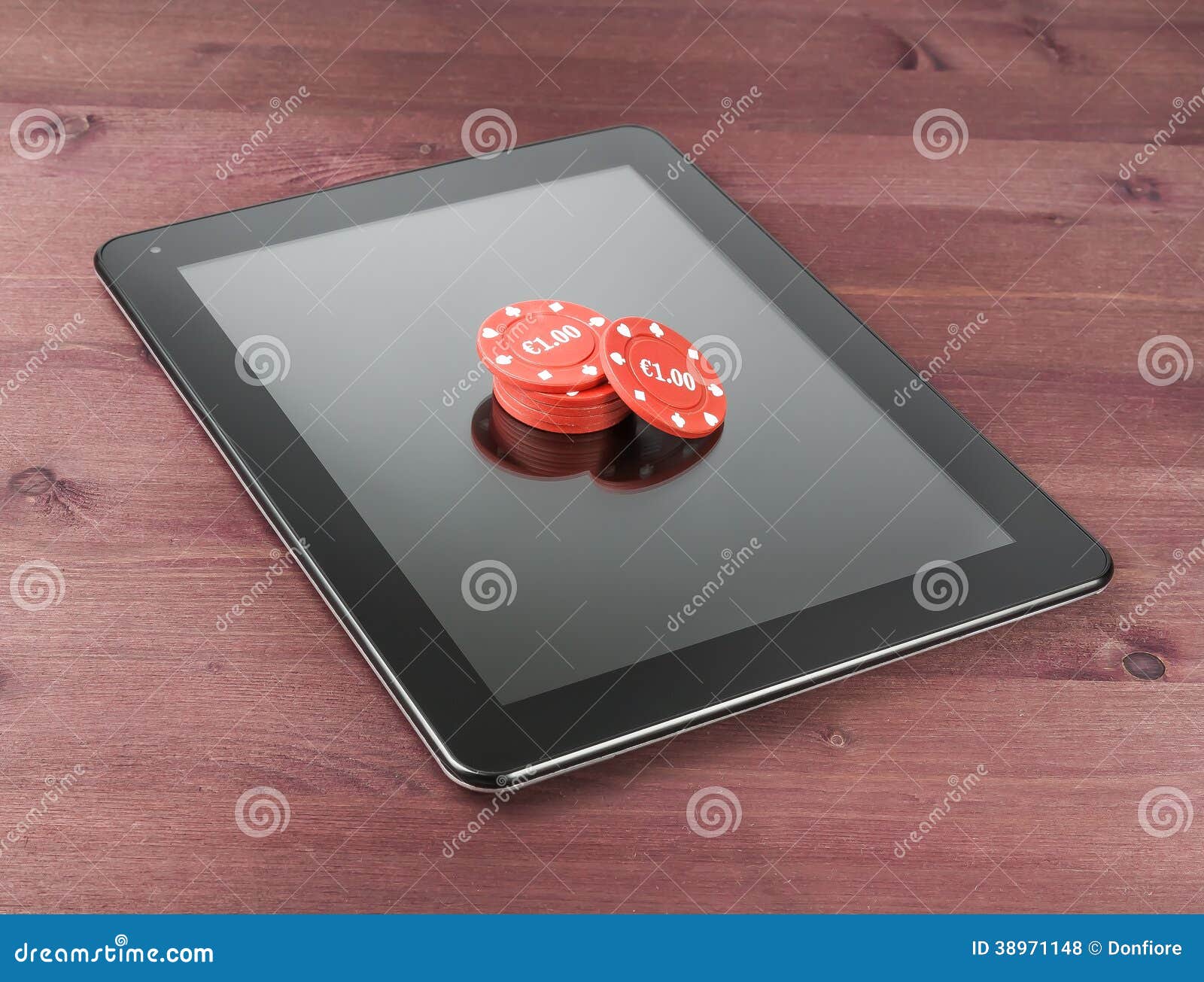 Gambling Chips on Tablet Pc,texas Game Online Stock Photo - Image of ...