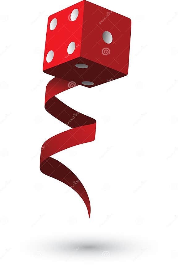 Gambling Dice with Ribbon stock vector. Illustration of dots - 8984400