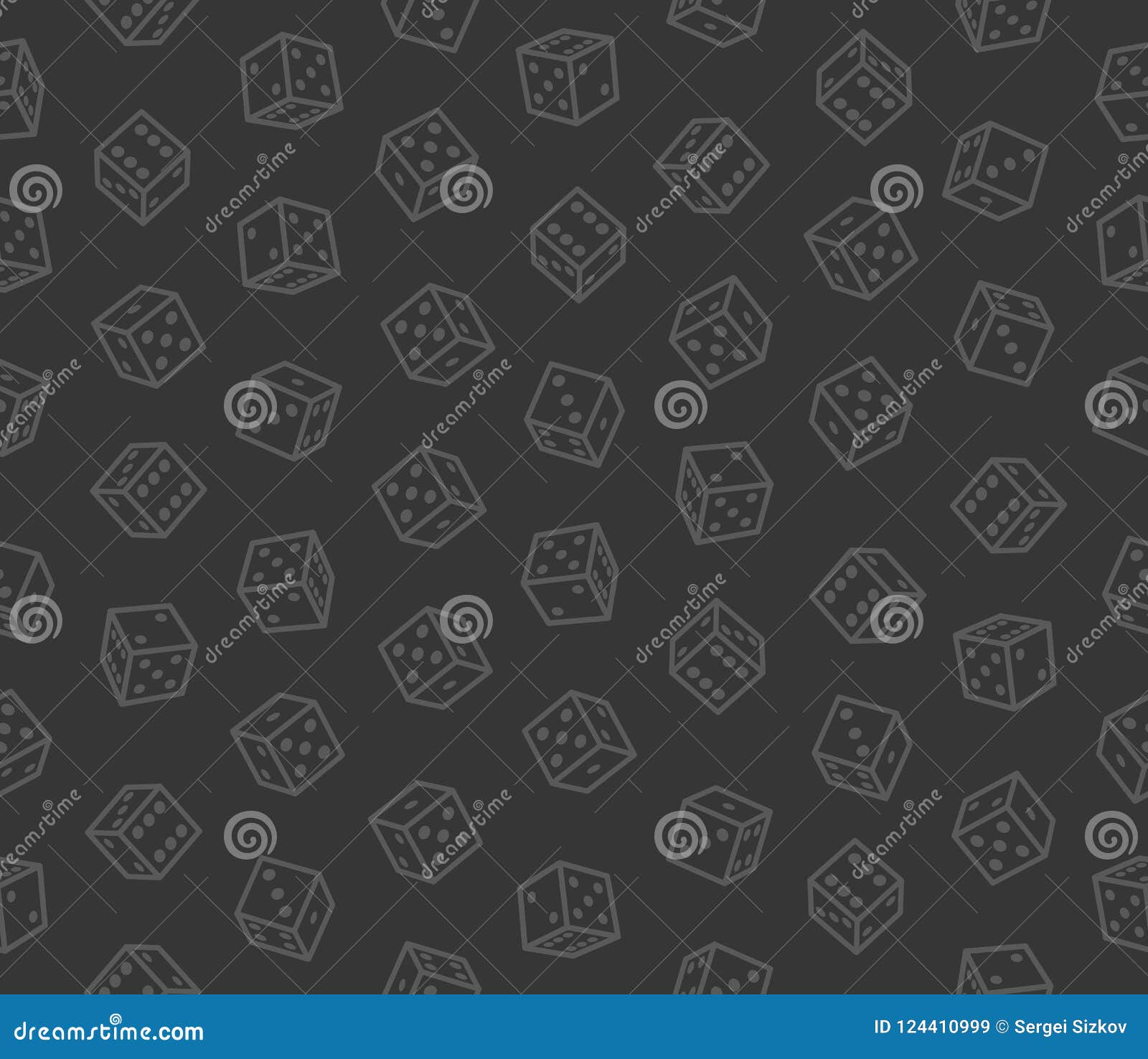 Gambling Dices Seamless Pattern on Dark Background. Vector Stock Vector ...