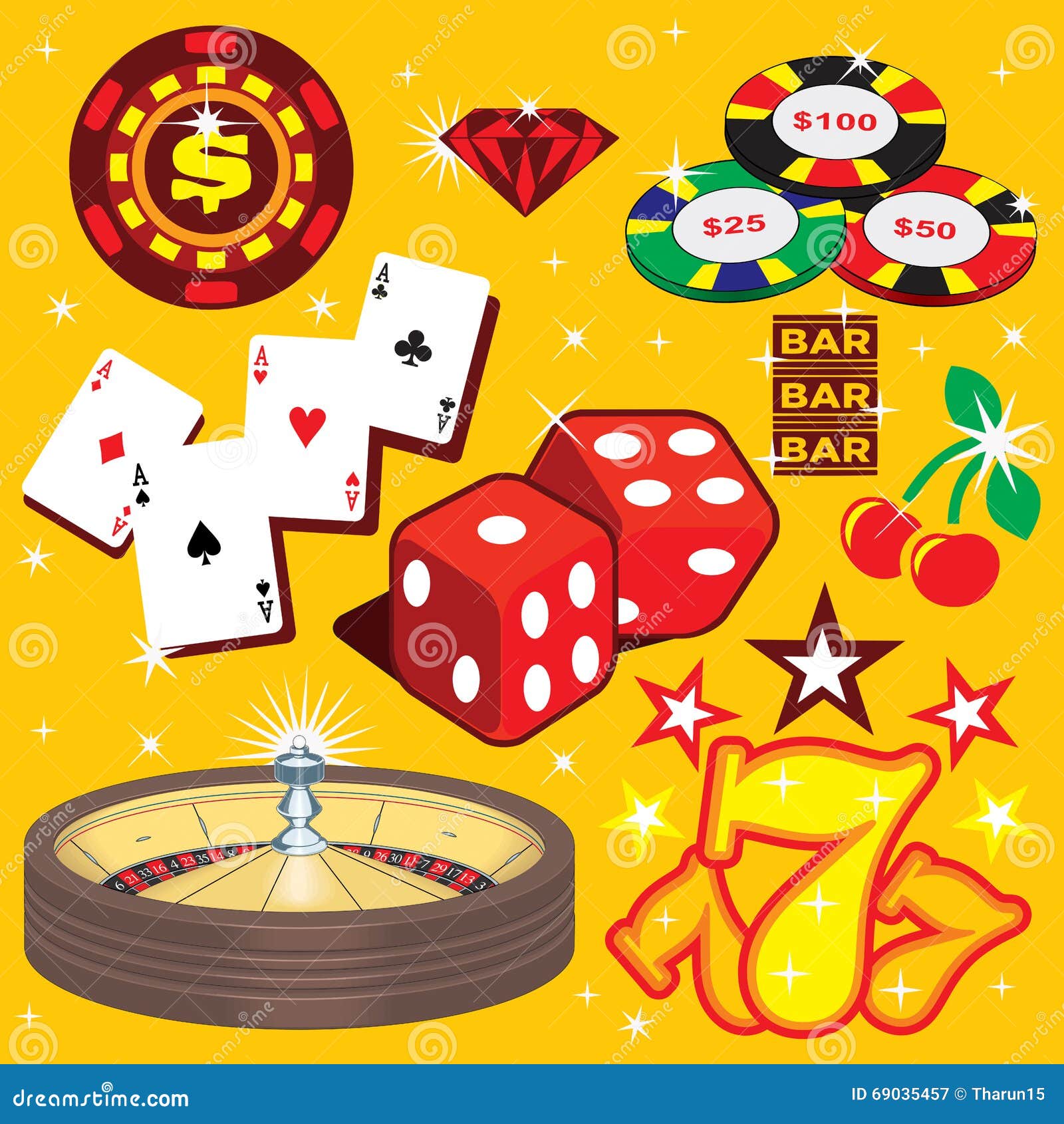 Gambling Elements of Design Stock Illustration - Illustration of ...