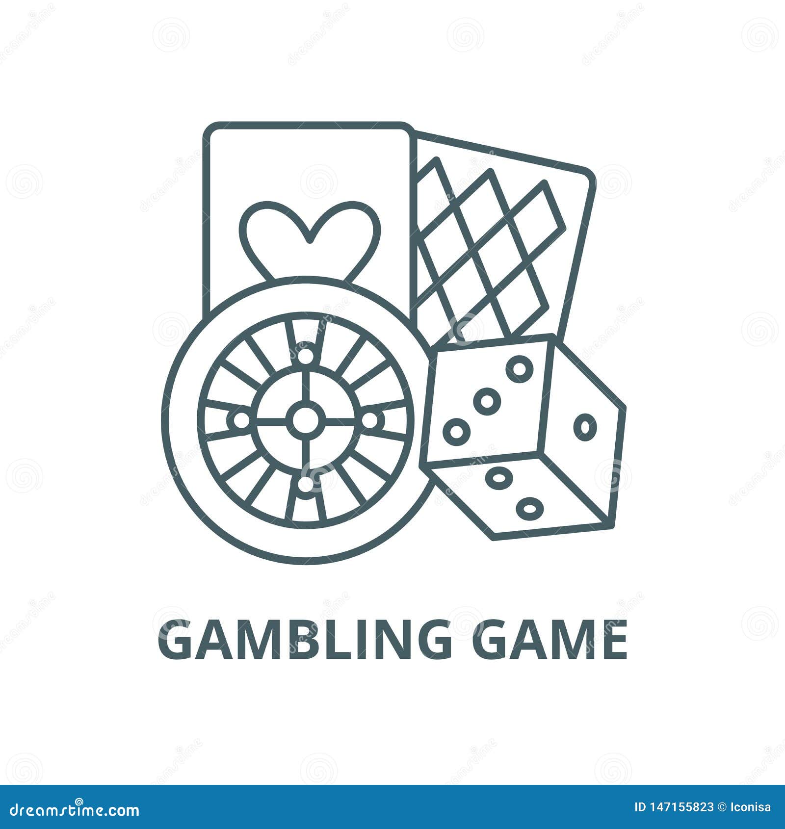 Gambling Game Vector Line Icon, Linear Concept, Outline Sign, Symbol ...