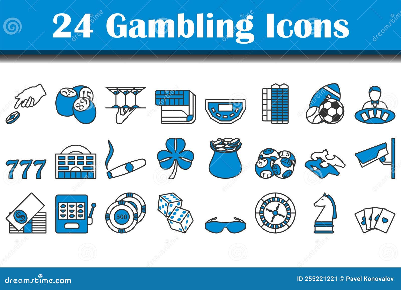 Gambling Icon Set stock vector. Illustration of gamble - 255221221