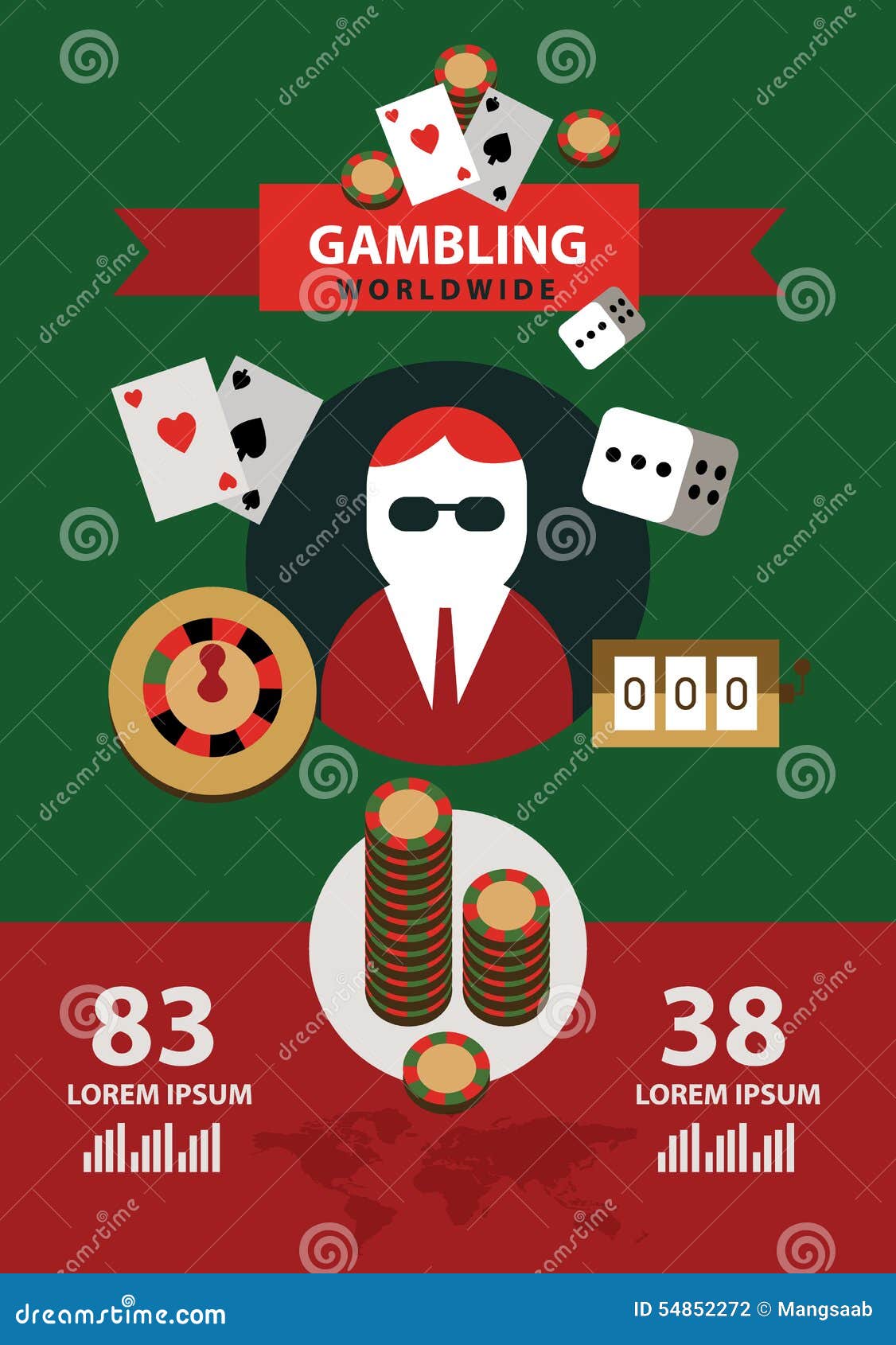 Gambling Icons and Infographics. Stock Vector - Illustration of coin ...
