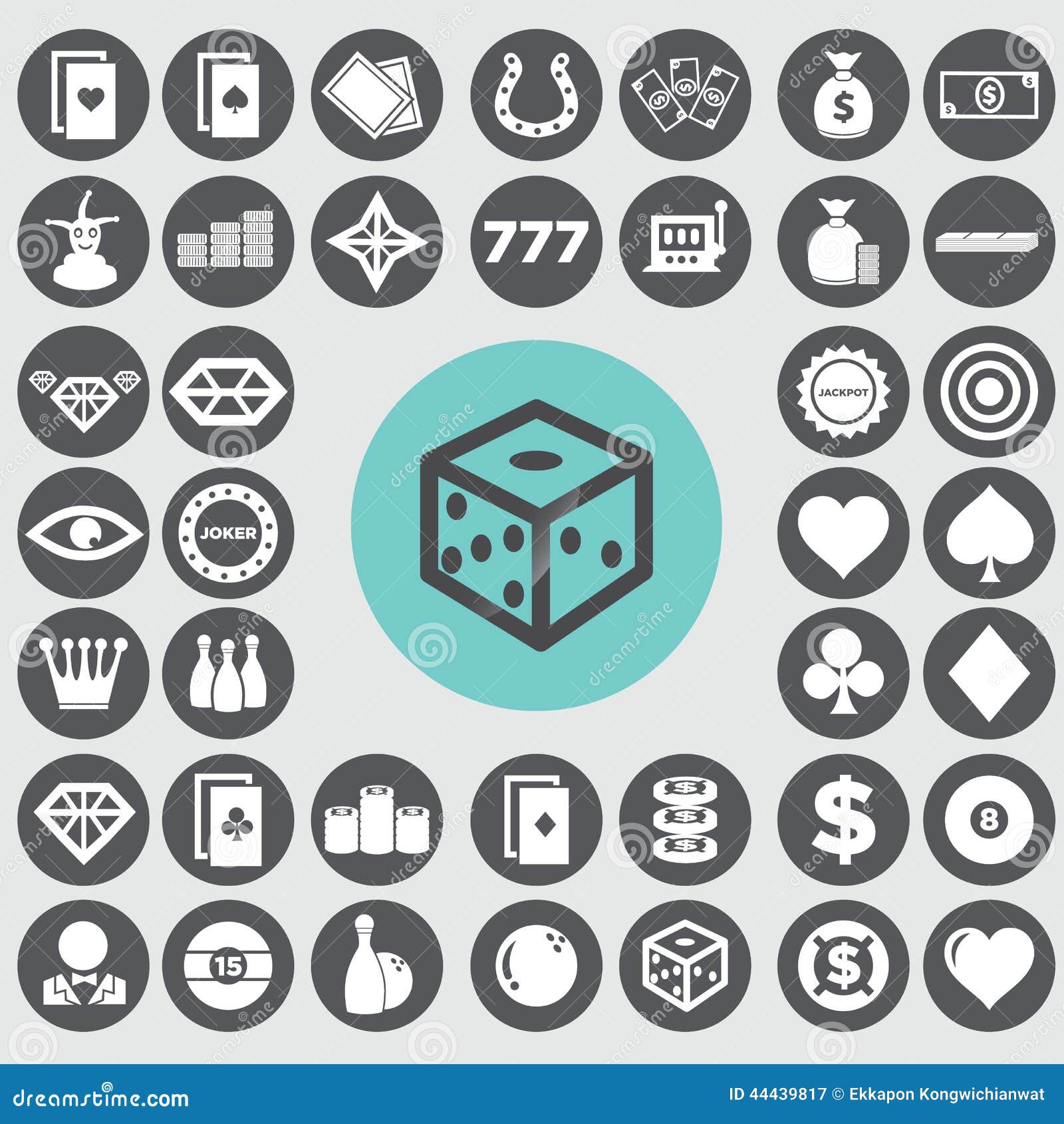 Gambling icons set. stock illustration. Illustration of pictogram ...