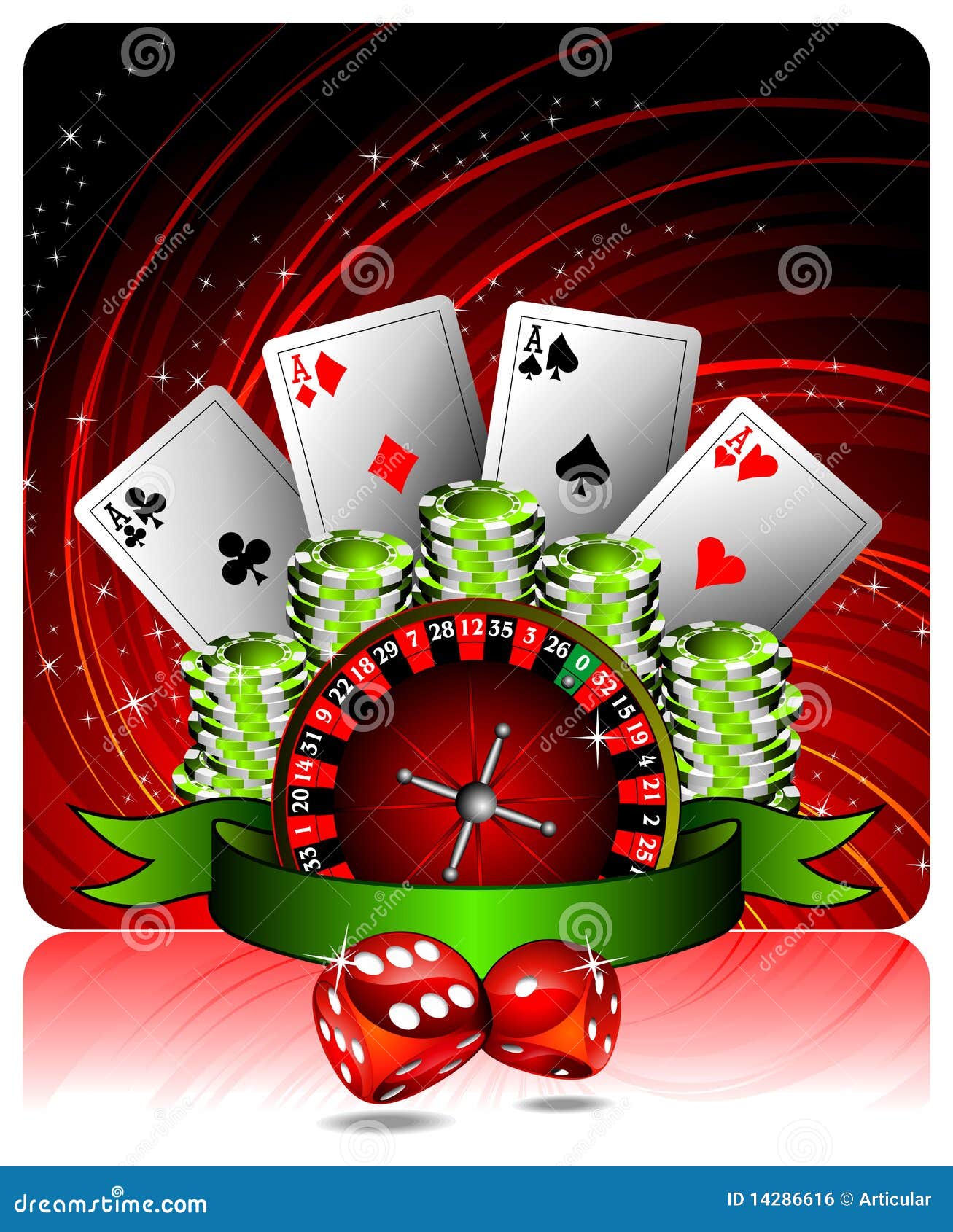 Gambling Illustration with Casino Elements Stock Illustration ...