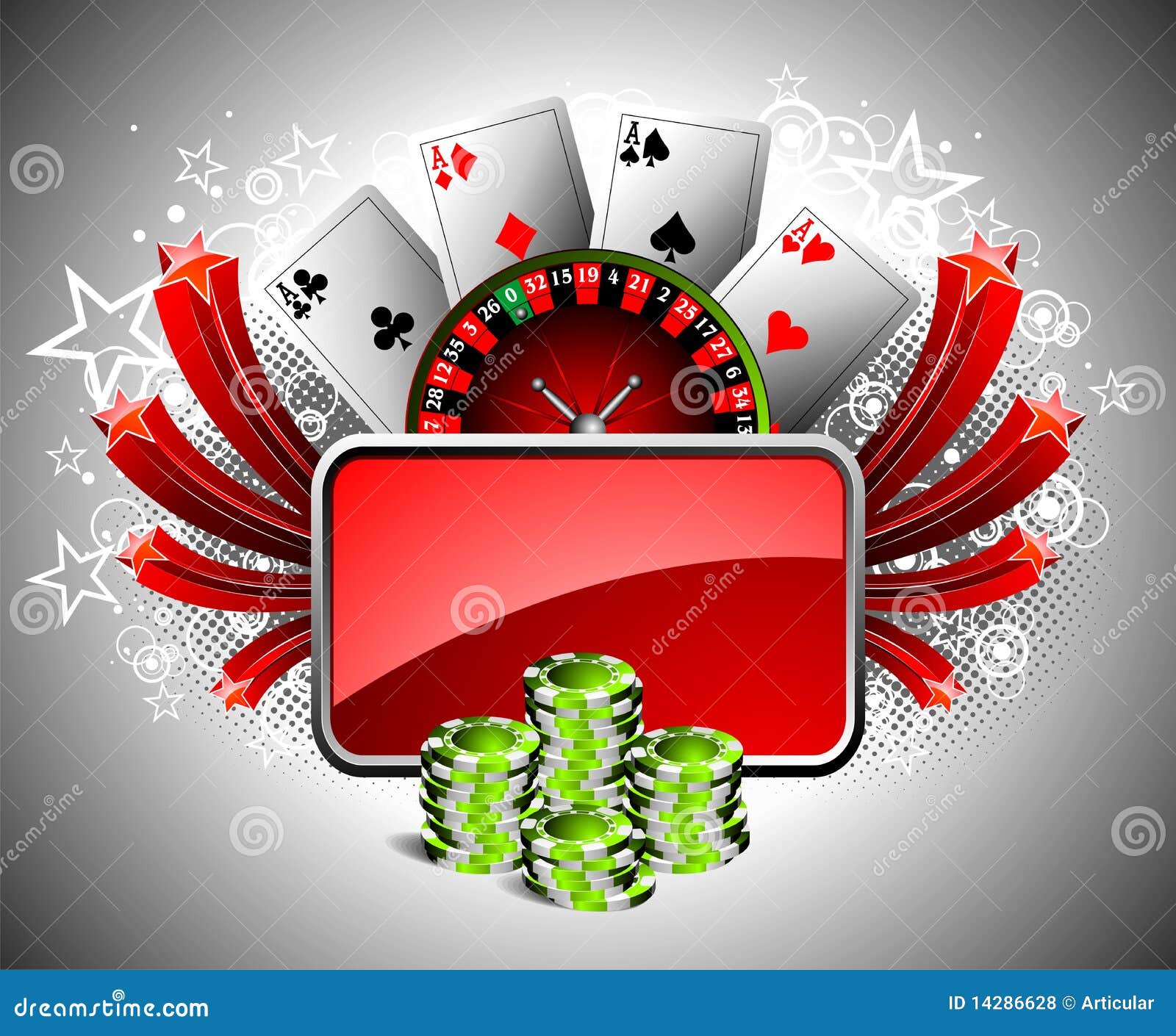 Gambling Illustration with Casino Elements Stock Vector - Illustration ...