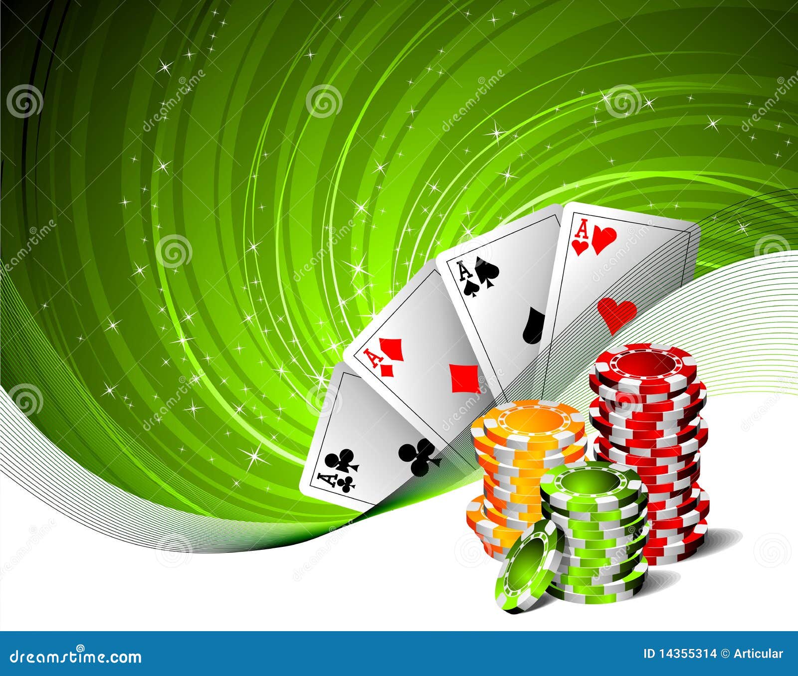 Gambling Illustration with Casino Elements Stock Vector - Illustration ...