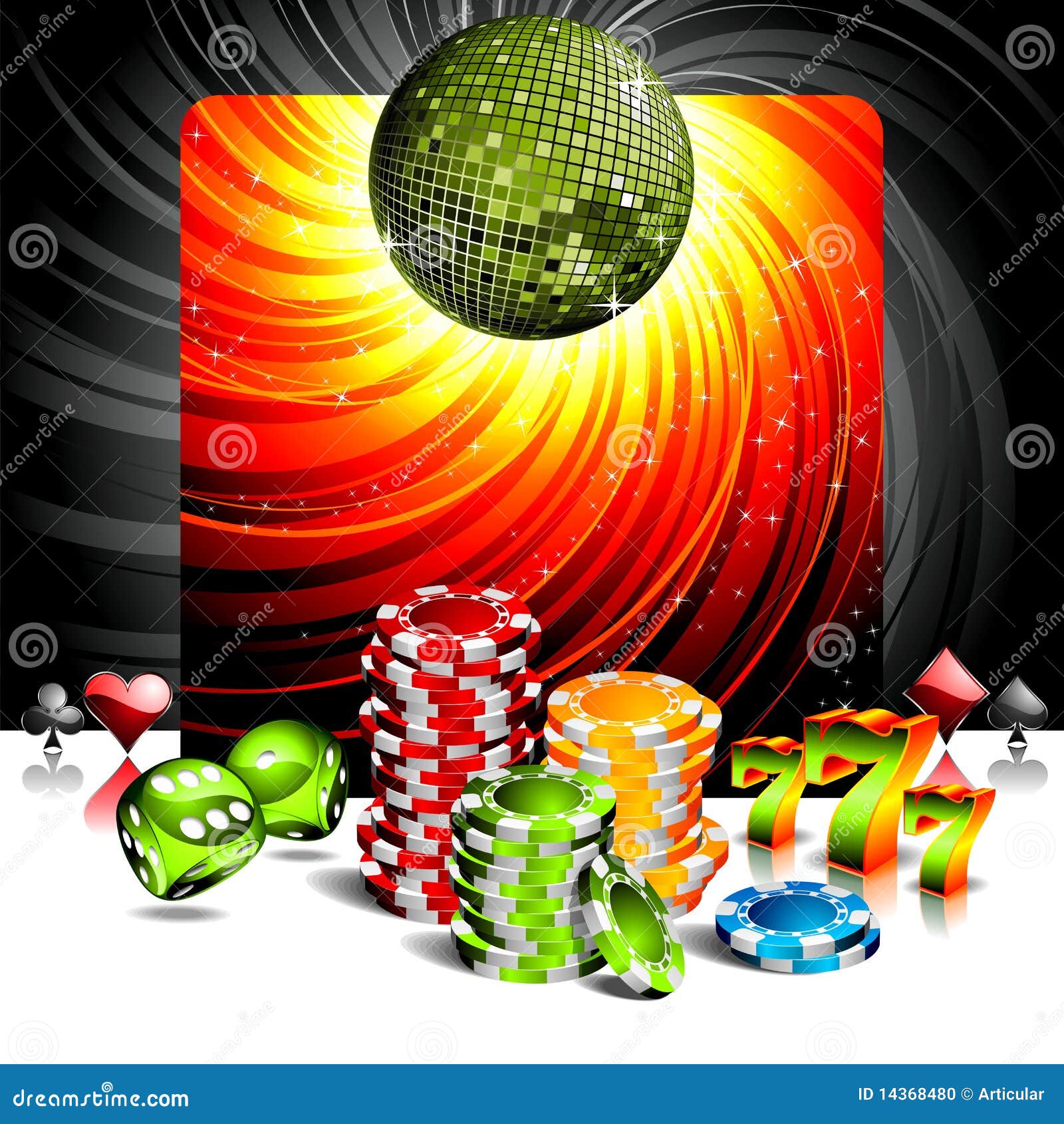 Gambling Illustration with Casino Elements Stock Vector - Illustration ...