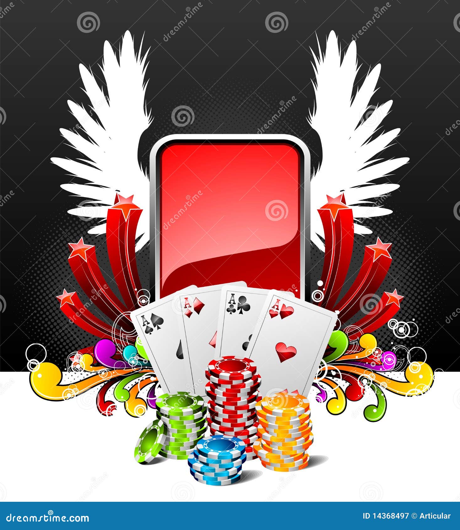 Gambling Illustration with Casino Elements Stock Vector - Illustration ...
