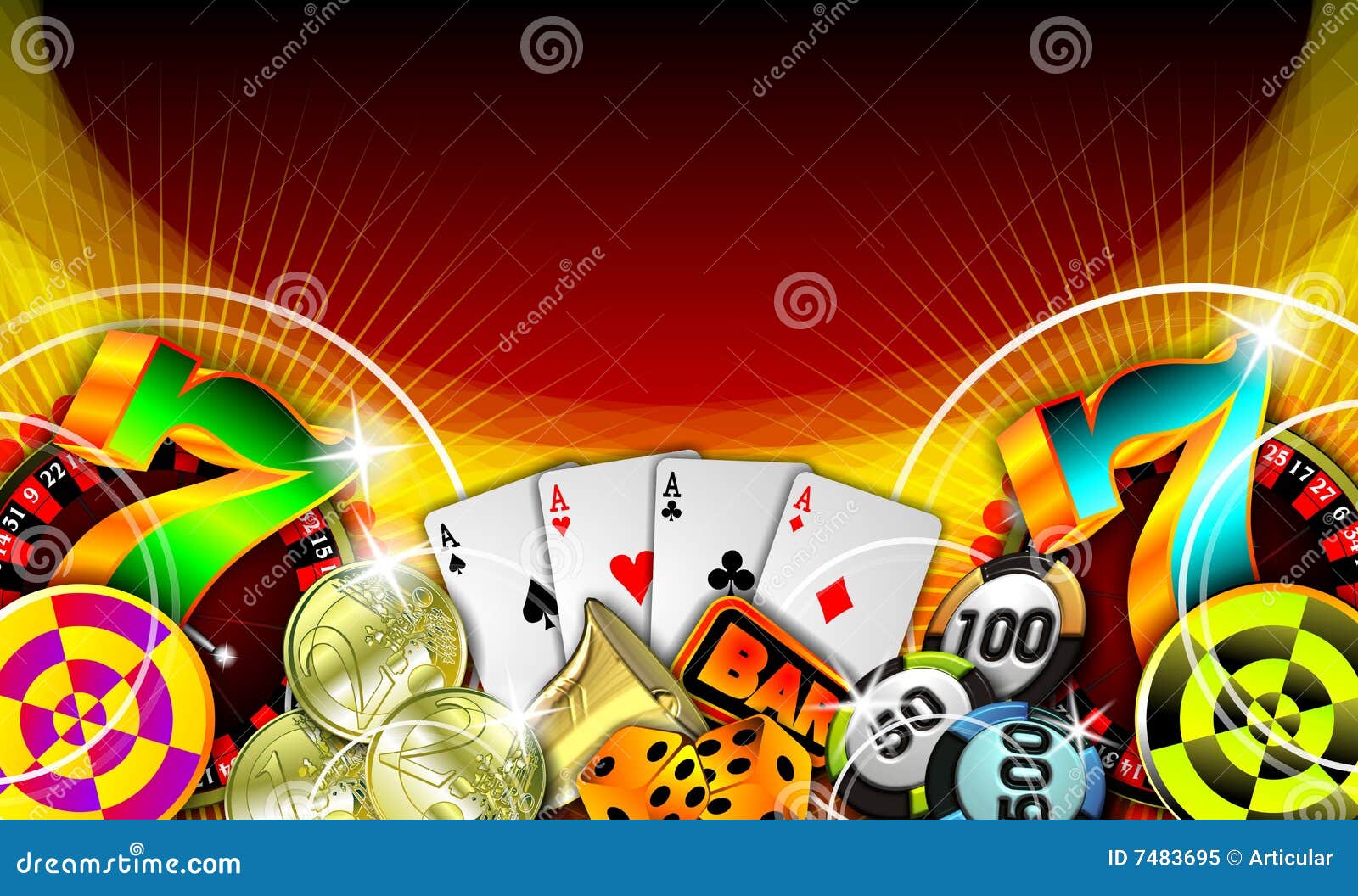 Gambling Illustration with Casino Elements Stock Illustration ...