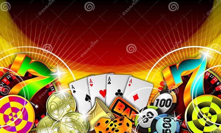 Gambling Illustration with Casino Elements Stock Illustration ...