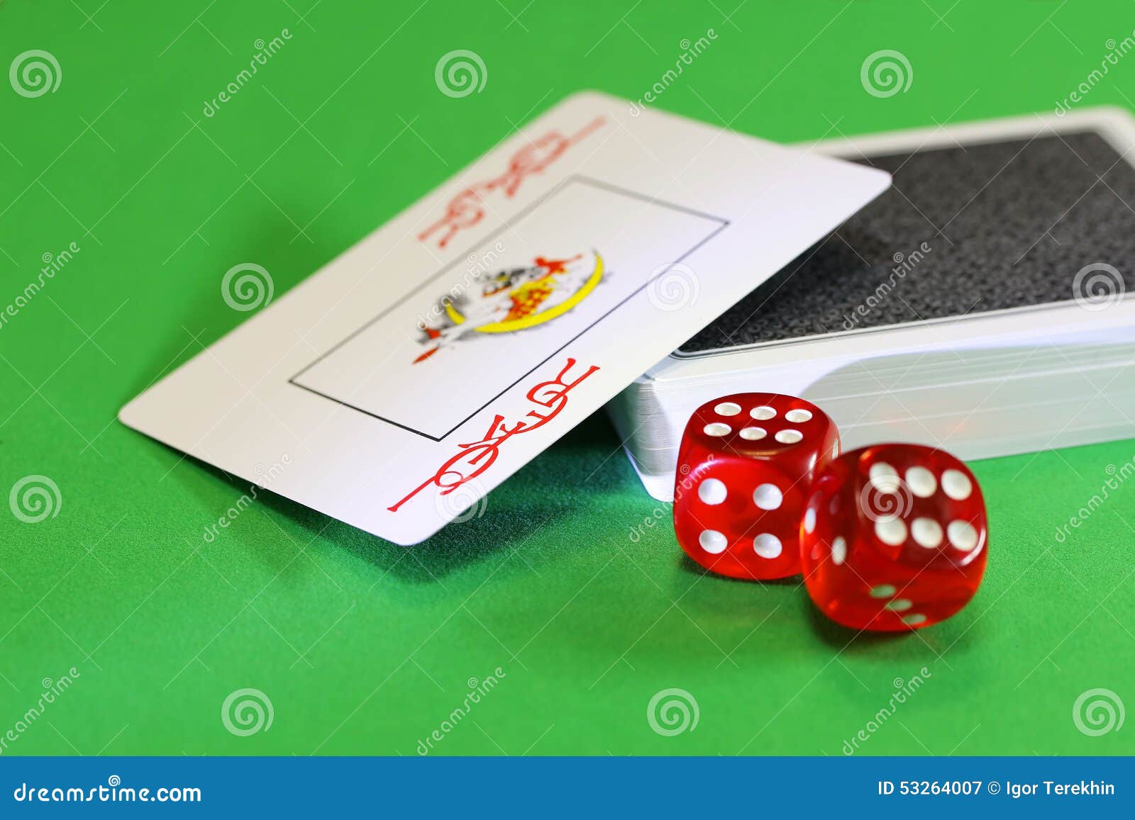 Gambling. Joker. Dice stock image. Image of lawn, dice - 53264007