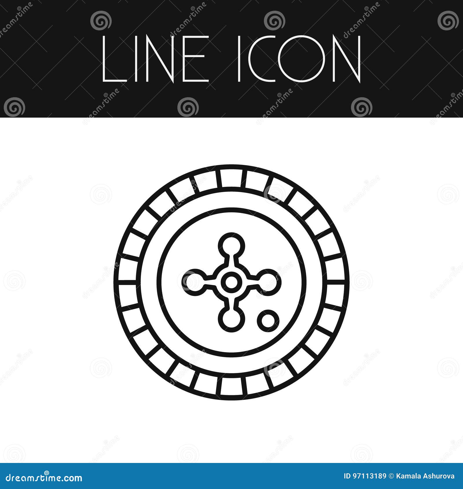 Gambling Outline. Roulette Vector Element Stock Vector - Illustration ...