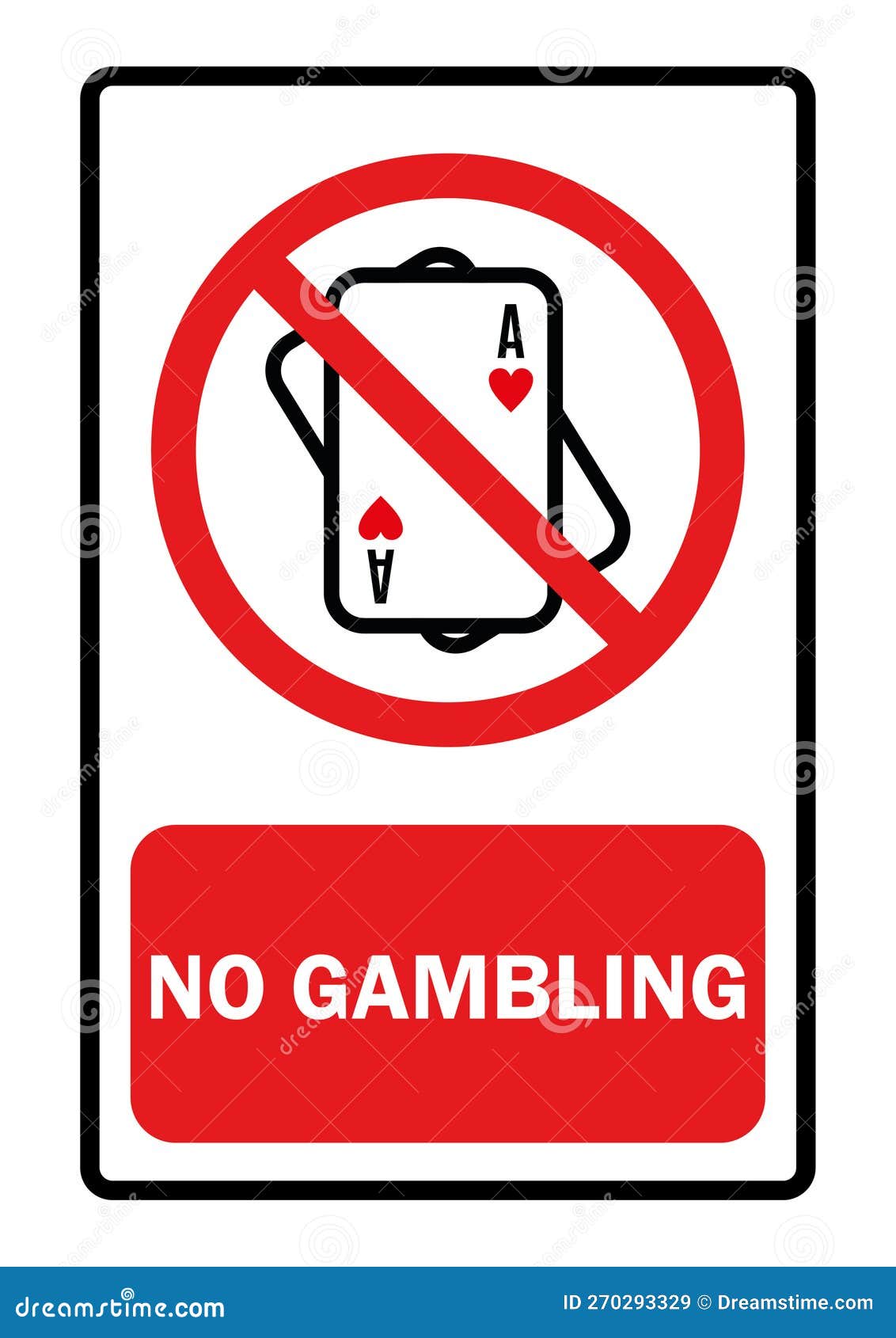 Gambling Prohibition Sign Vector Illustration. Stock Illustration ...