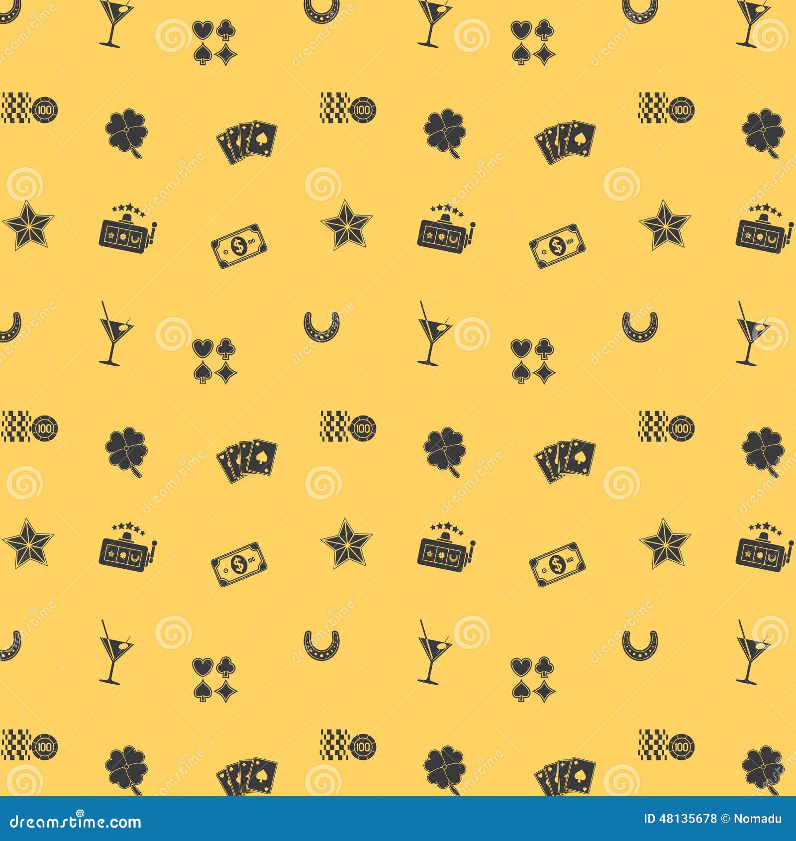 Gambling Seamless Pattern stock vector. Illustration of martini - 48135678