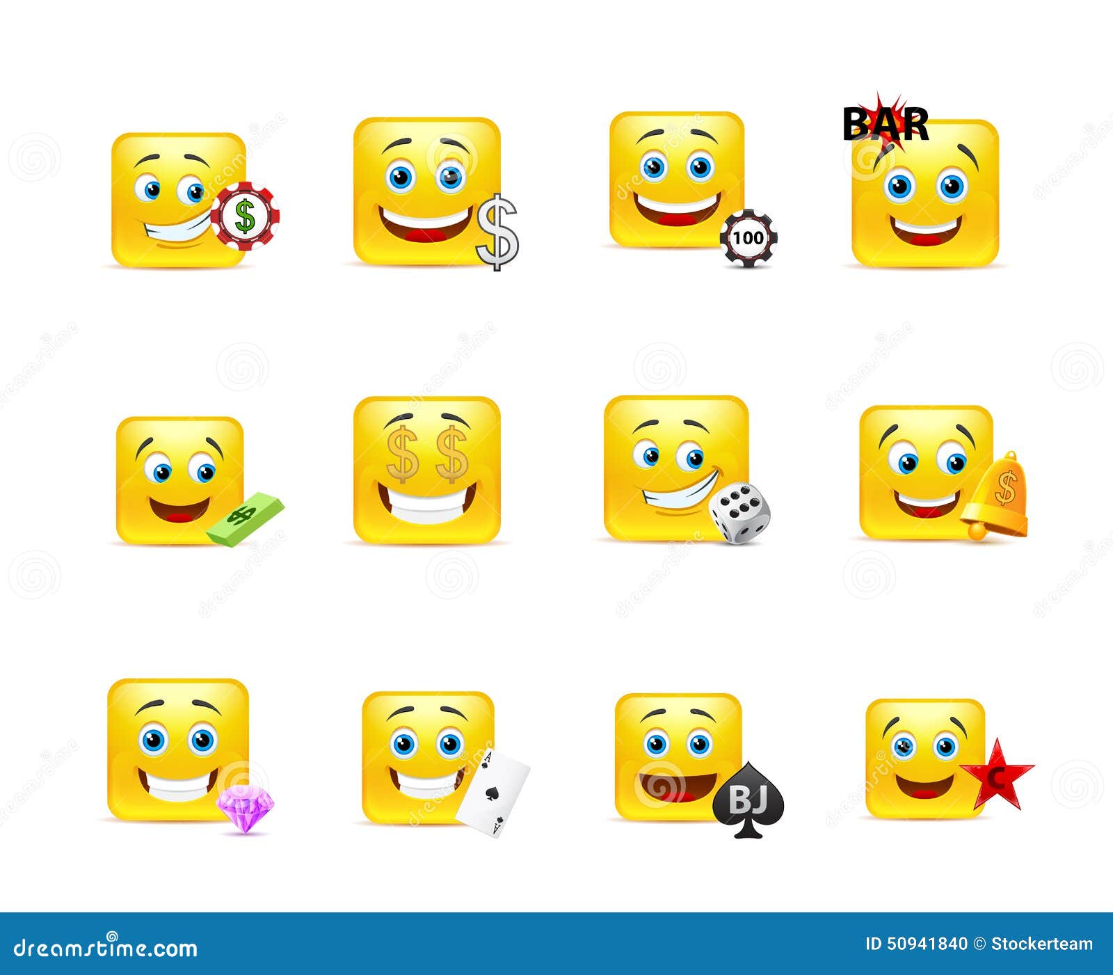 Gambling smilies stock illustration. Illustration of character - 50941840