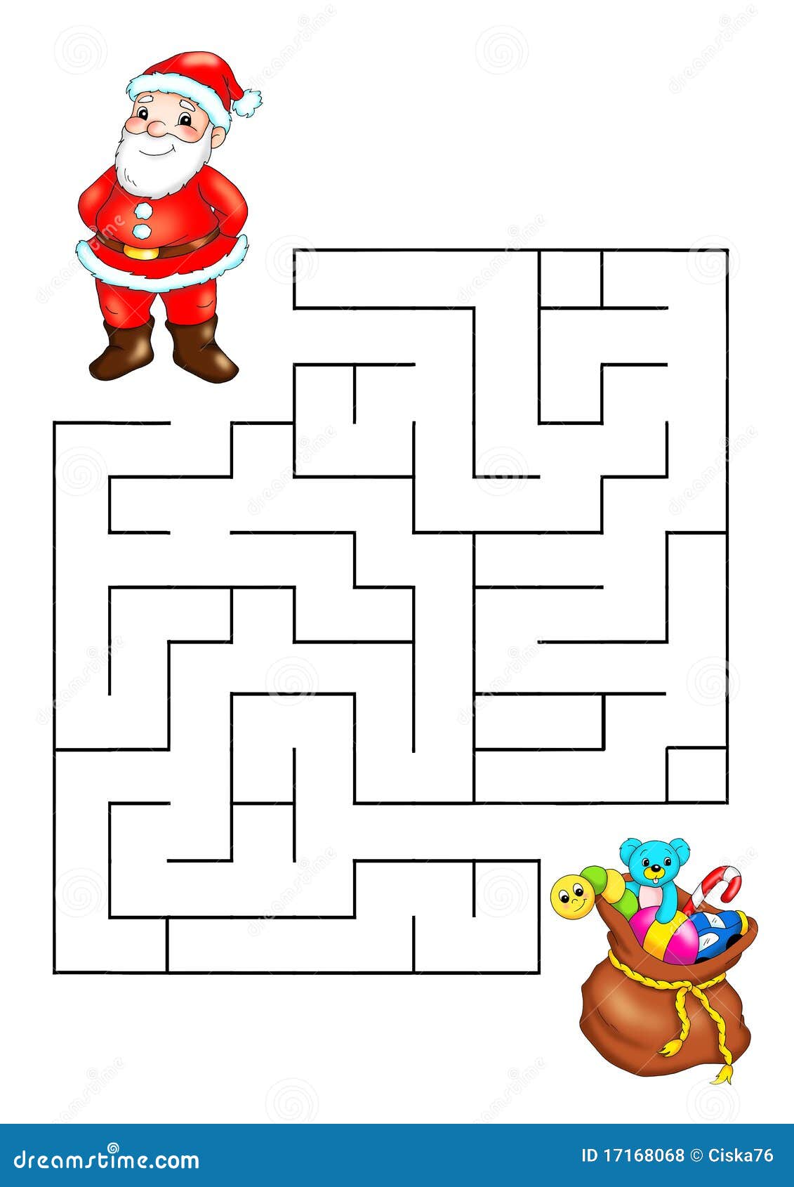 Game 67, Christmas Labyrinth Stock Illustration - Illustration of ...