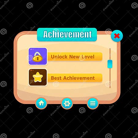 Game Achievement Ui Elements Design Stock Illustration - Illustration ...