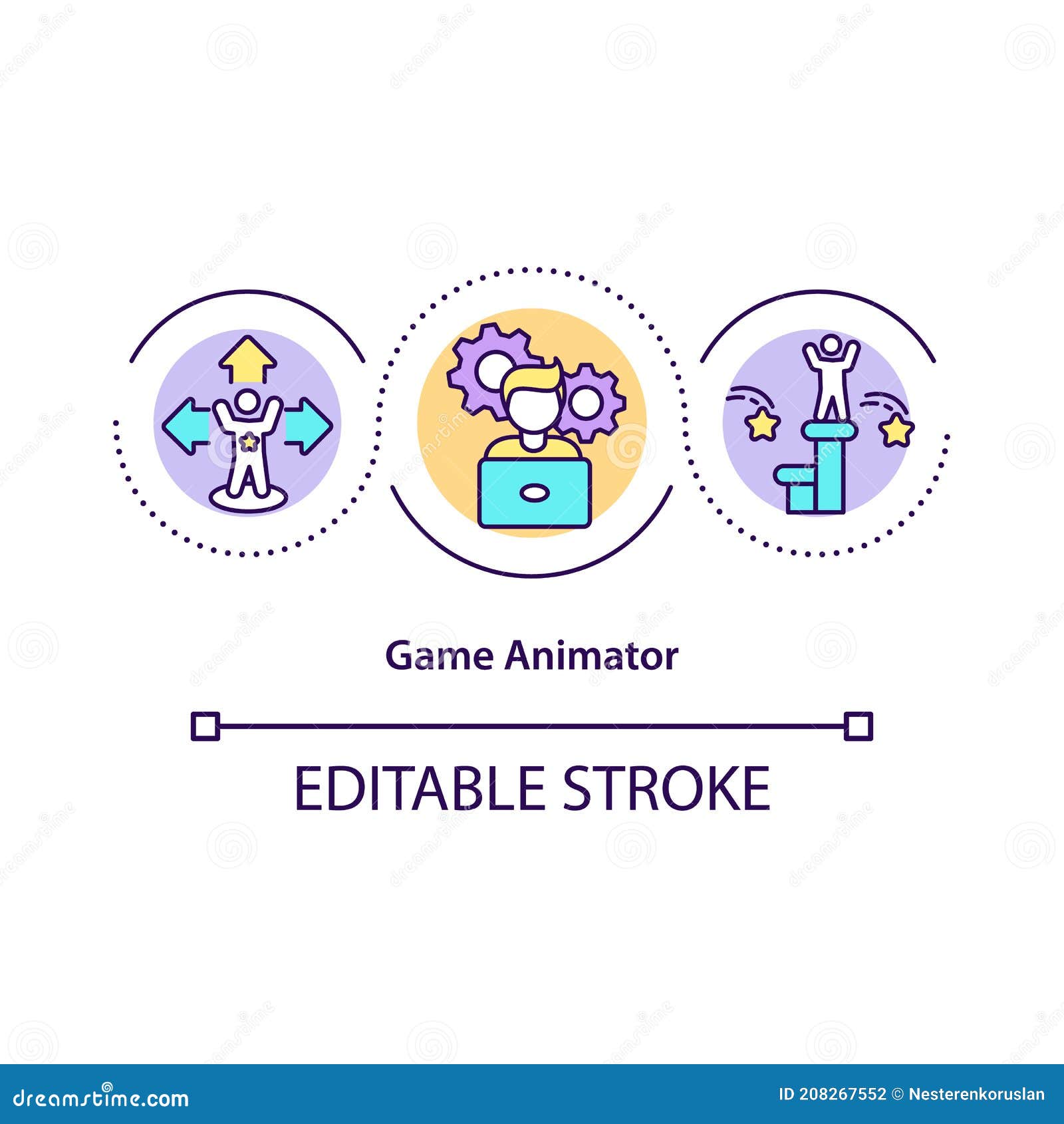 Game animator concept icon stock vector. Illustration of game - 208267552