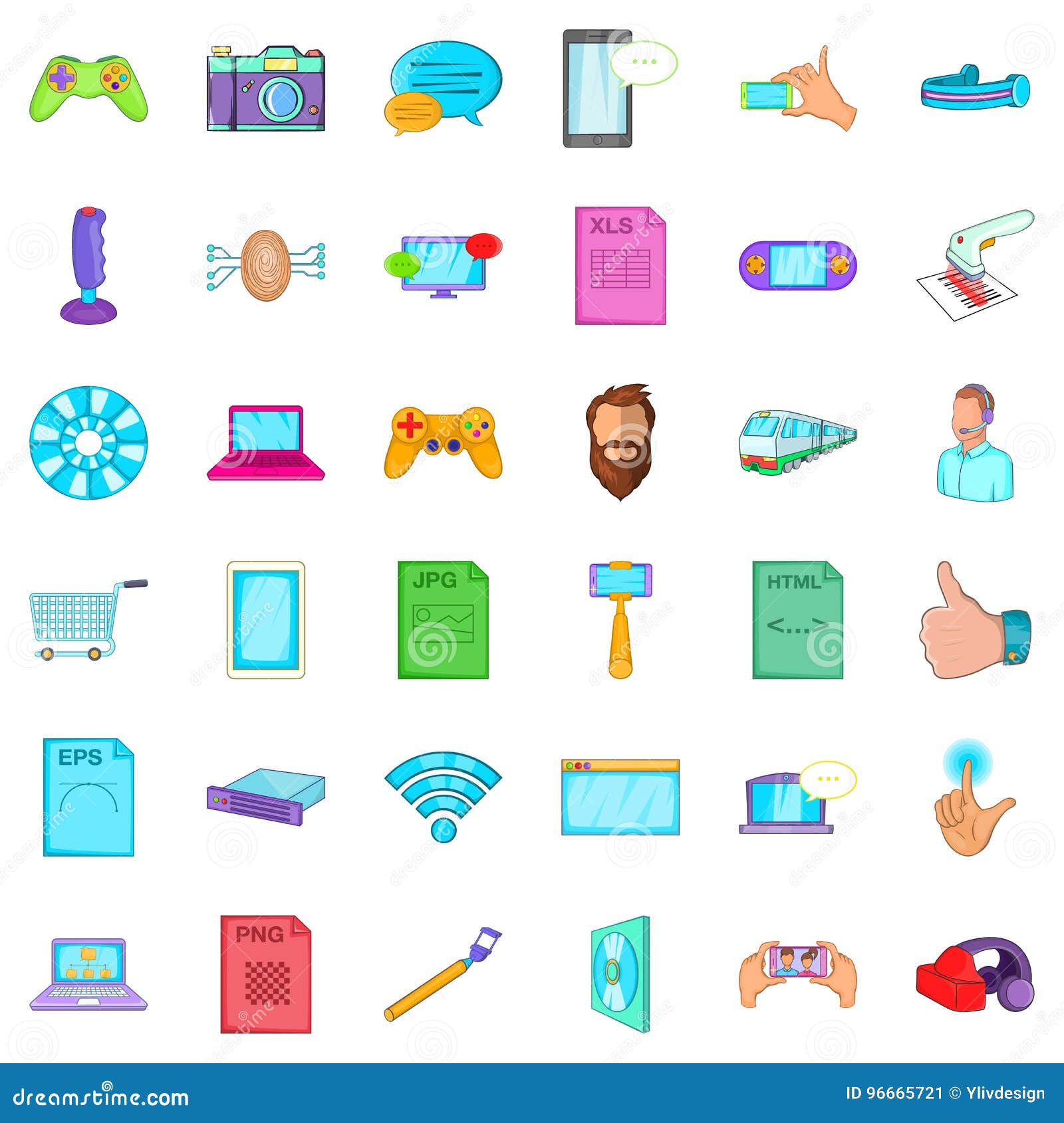 Game App Icons Set, Cartoon Style Stock Vector - Illustration of speech ...