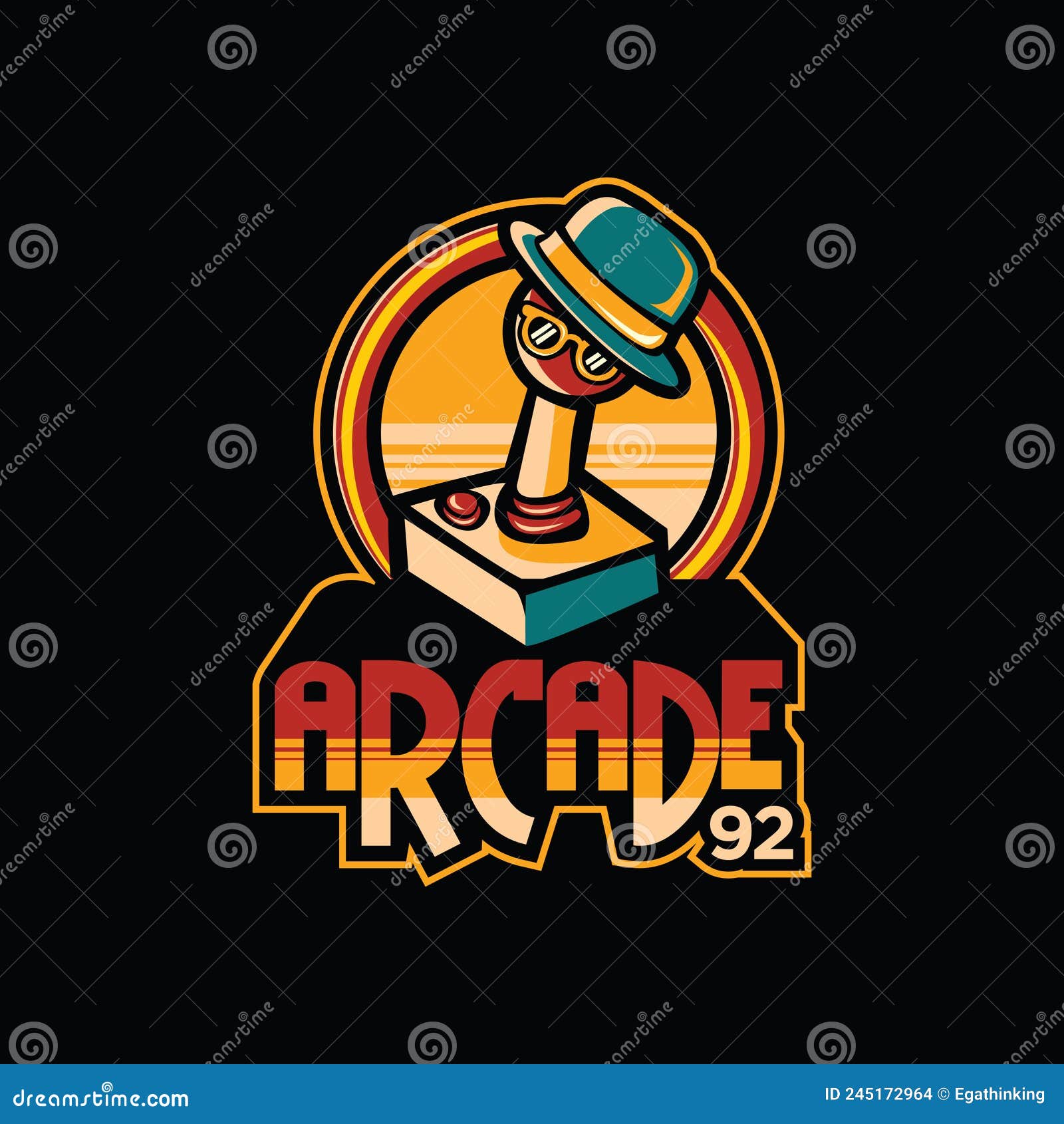 Game Arcade Vector Logo Illustration Stock Vector - Illustration of ...