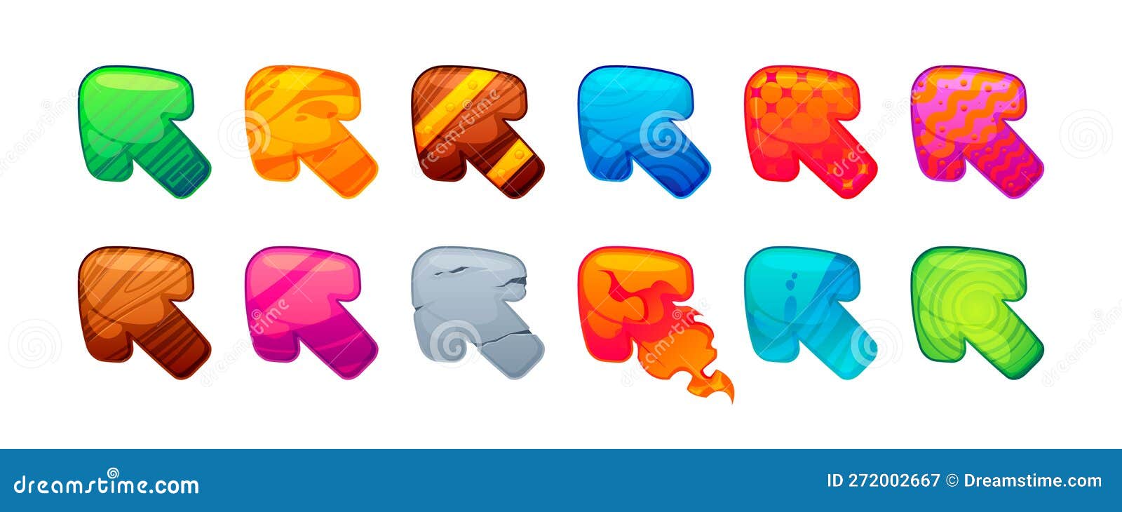 Game Arrows. Cartoon Cursors and Pointers for Gaming Kit Asset, Cute ...