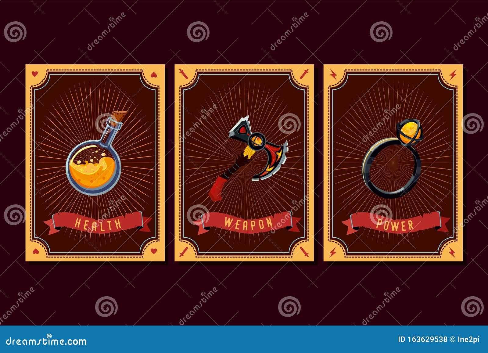 Game Asset Pack. Fantasy Card with Magic Items. User Interface Design ...