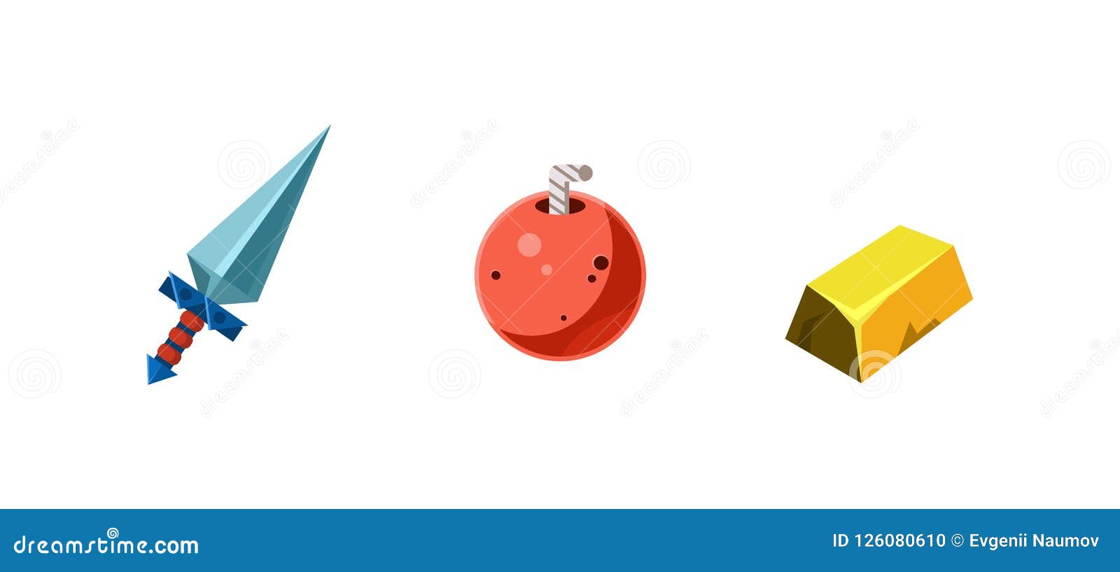 Game Assets Collection Element For Mobile Game User Interface Gui Vector Illustration Stock