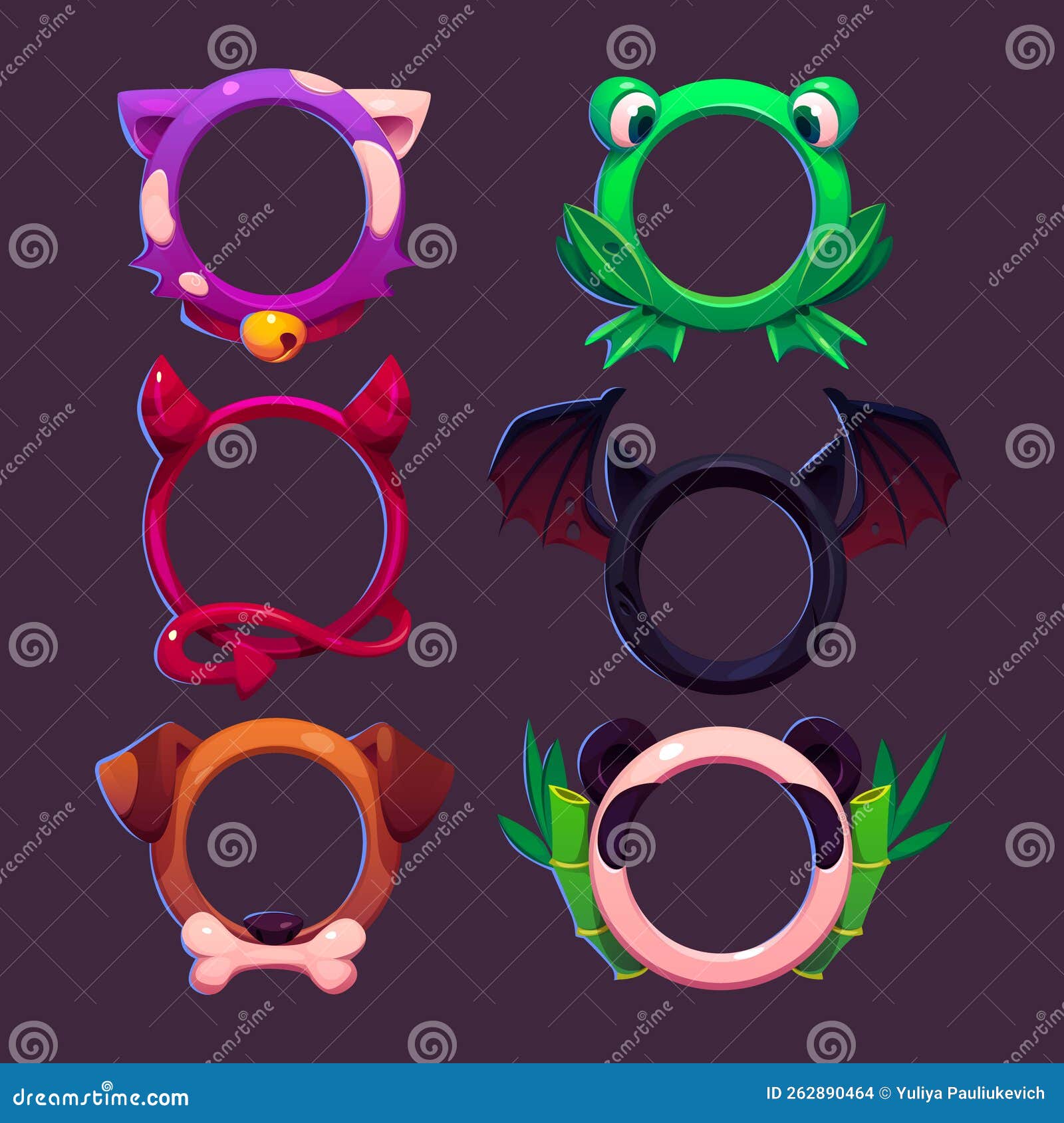 Game Avatar Frames with Different Animals Stock Vector - Illustration ...