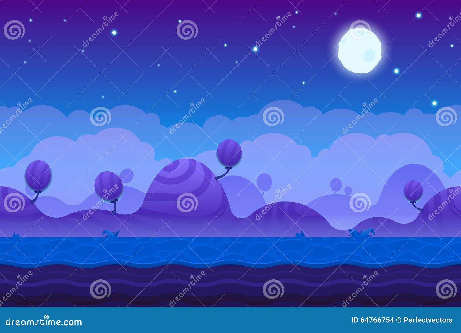Game Background Made from Seamless Endless Elements Stock Vector ...
