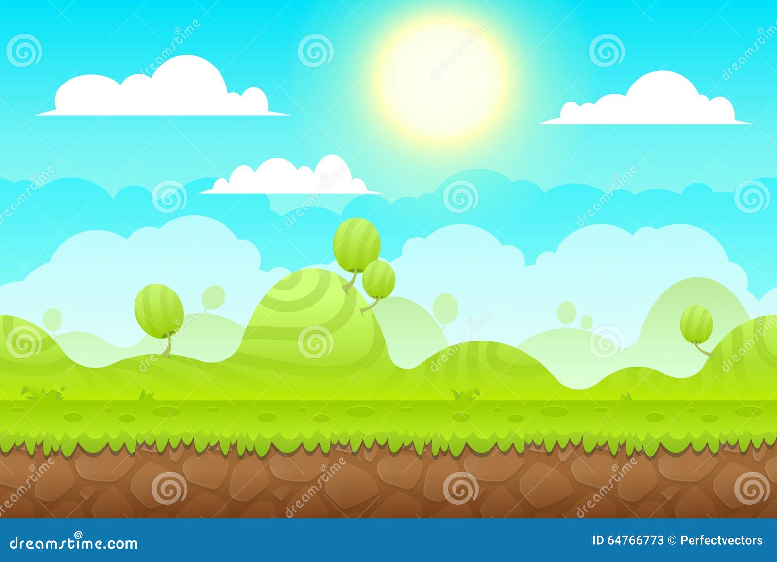 Game Background Made from Seamless Endless Elements Stock Vector ...