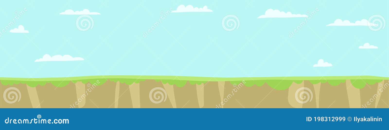 Grass Platformer Level Floor Design Set Vector Illustration ...