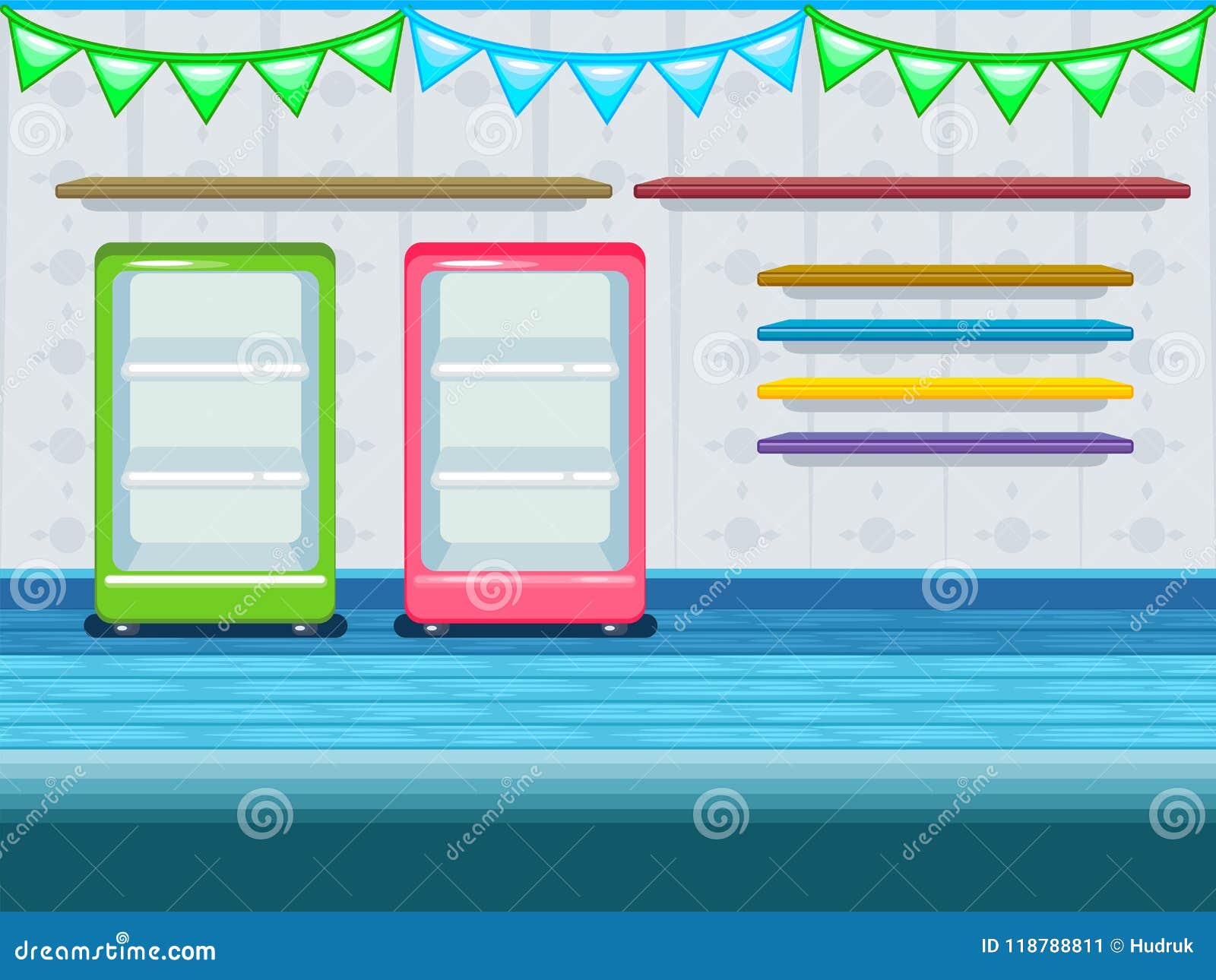 Game Background. Shop, Grocery Store Interior. Stock Vector ...