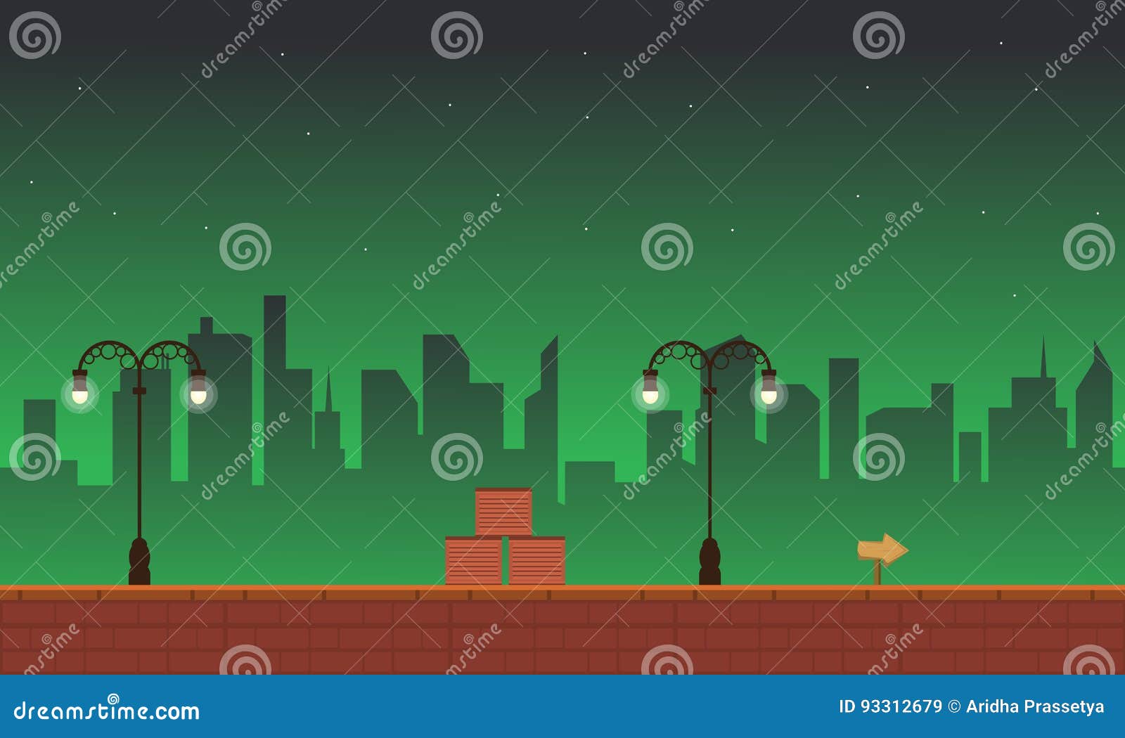 Game Background Street Style with Building Stock Vector - Illustration ...