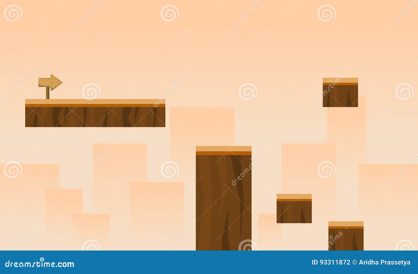 Game Background Style with Building Stock Vector - Illustration of ...