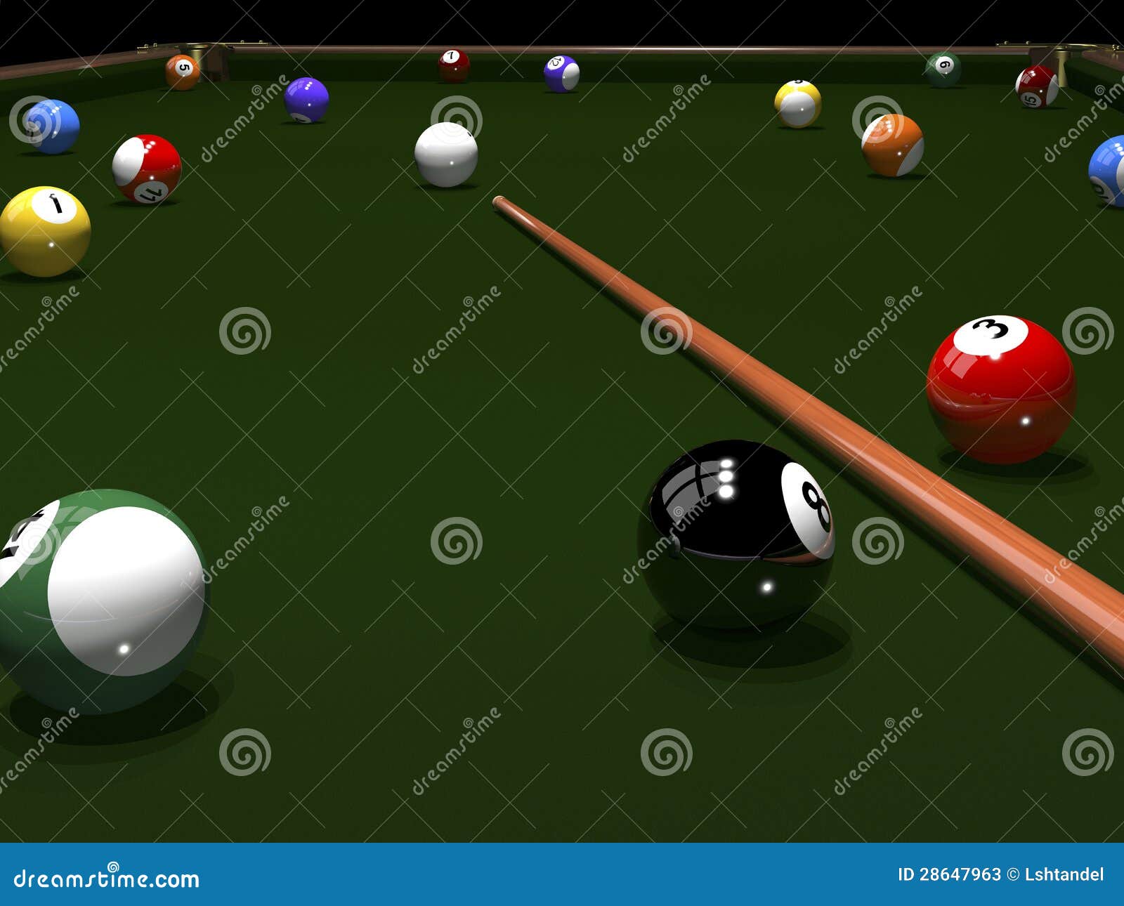 The game of billiards stock illustration. Illustration of render - 28647963