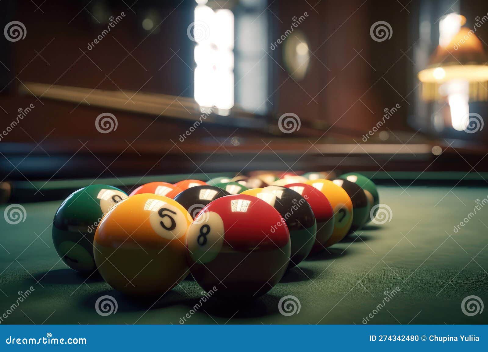 Game of Billiards. Balls for Billiards and Cues. AI Generated Stock ...