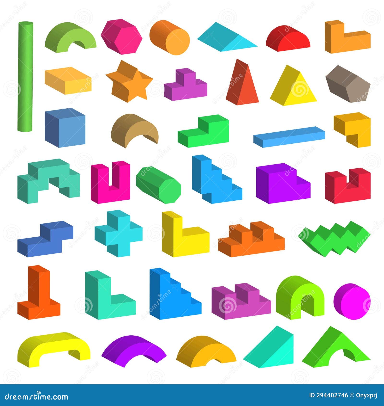 Game Blocks. Cartoon Bricks for Kids Constructor Recent Vector Pictures ...