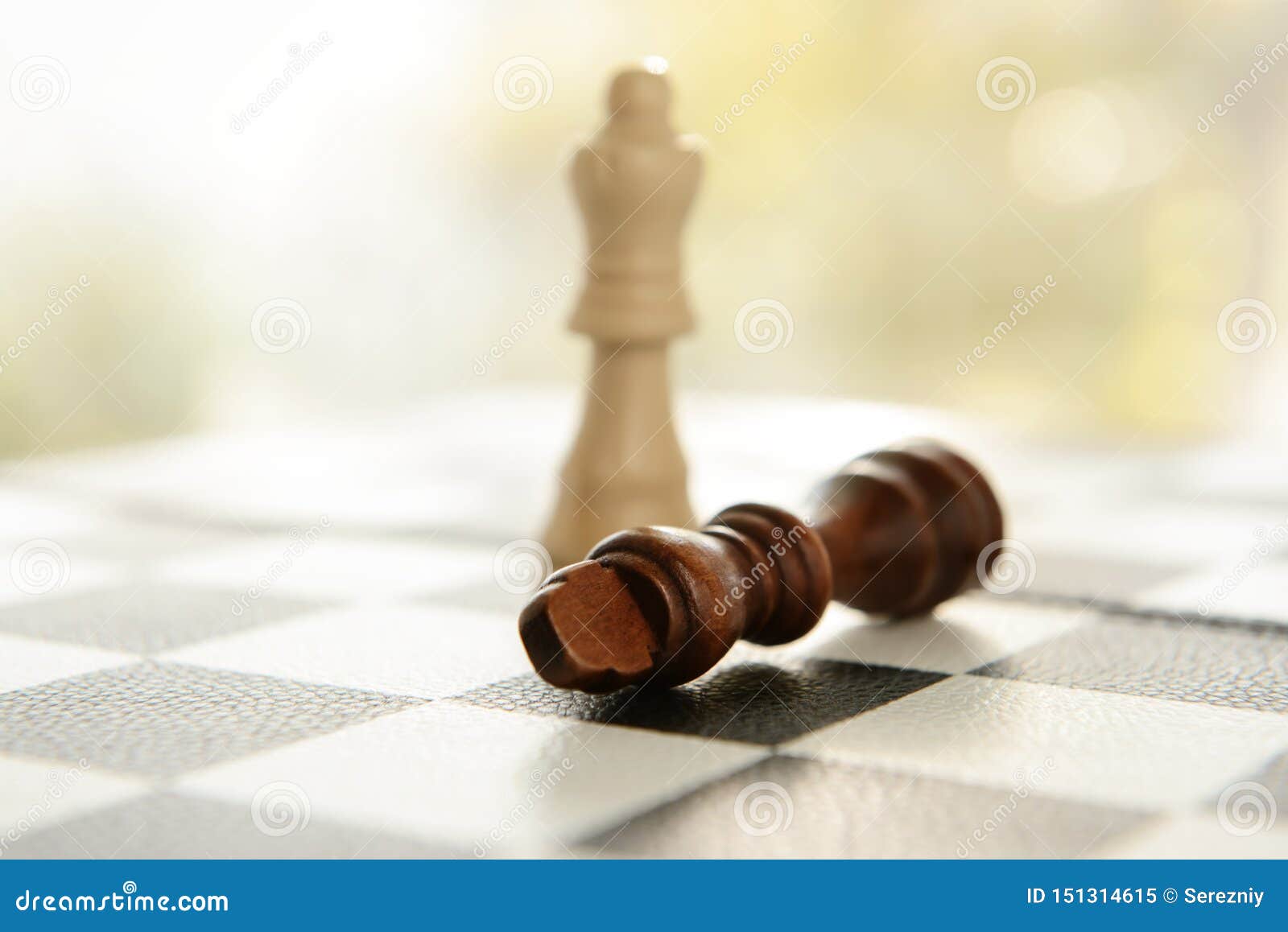 Game Board with Chess Pieces on Blurred Background Stock Image - Image ...