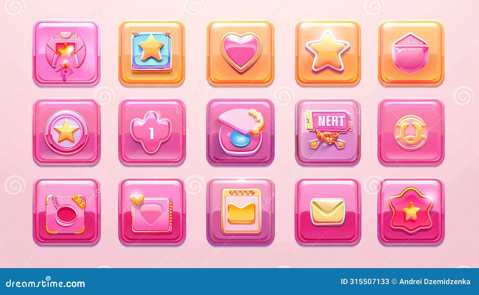 Game Board with Pink Glossy Labels of Level Number and Experience ...